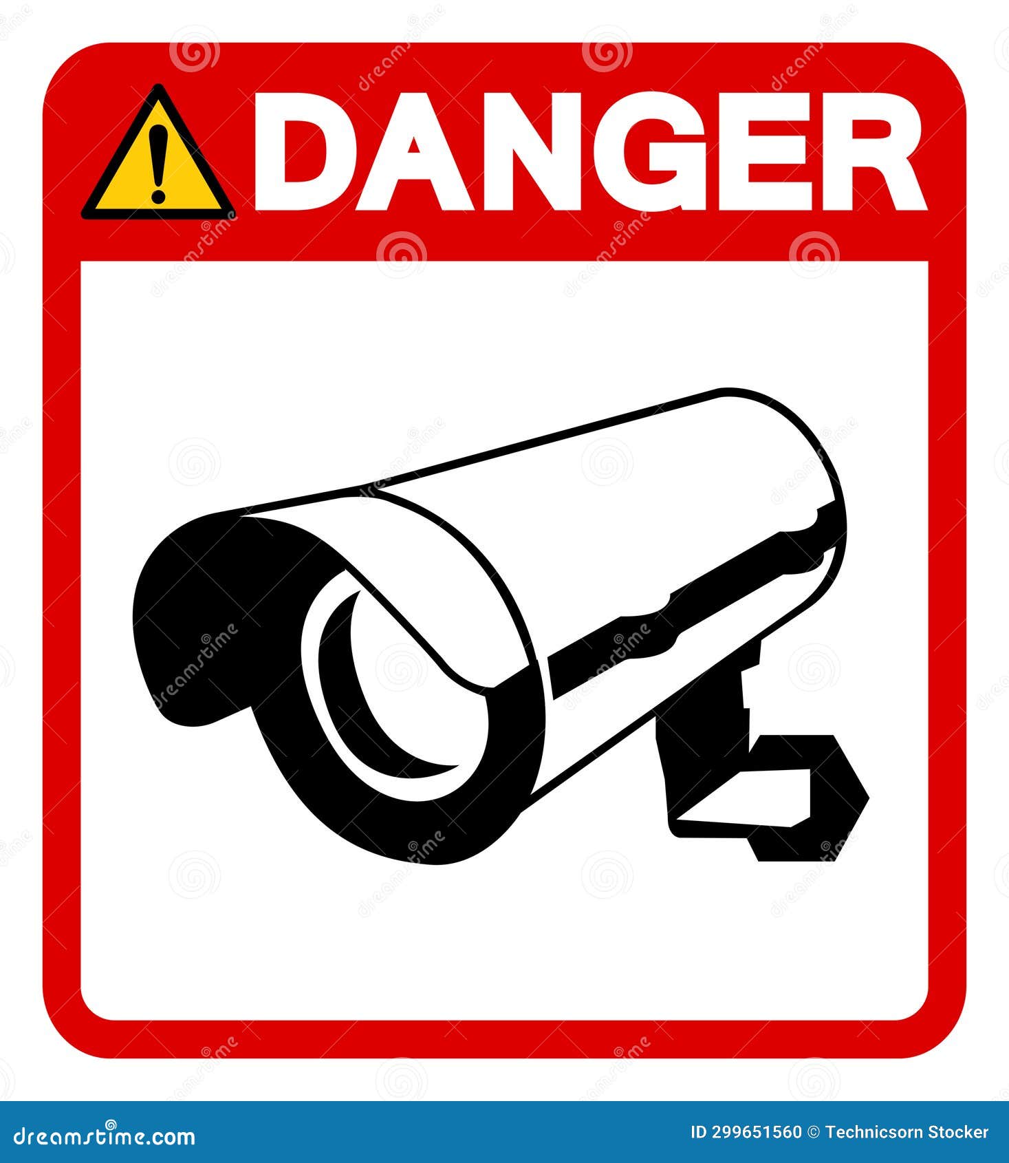 Danger CCTV Symbol Sign, Vector Illustration, Isolate on White ...