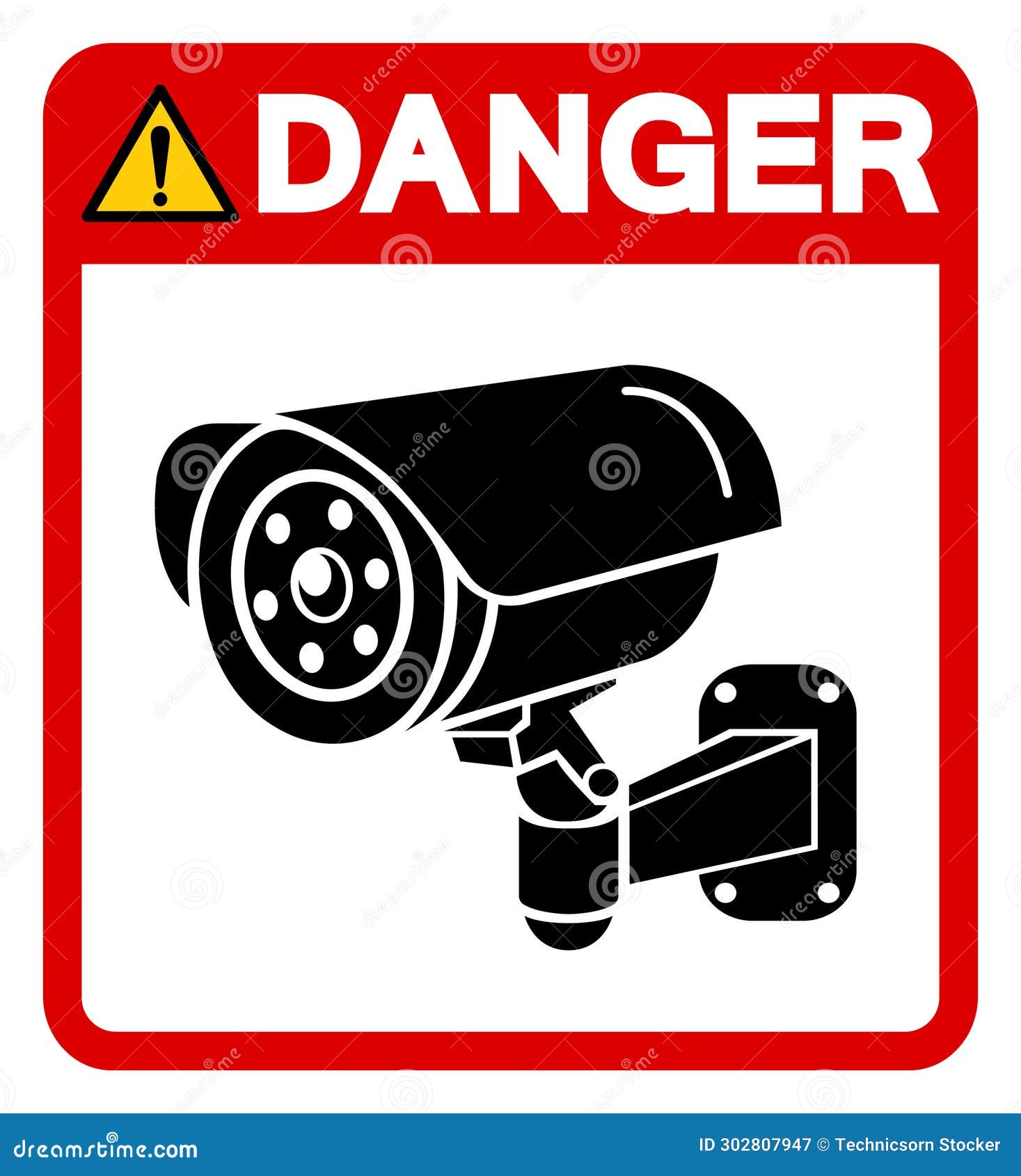 Danger CCTV Symbol Sign, Vector Illustration, Isolate On White ...