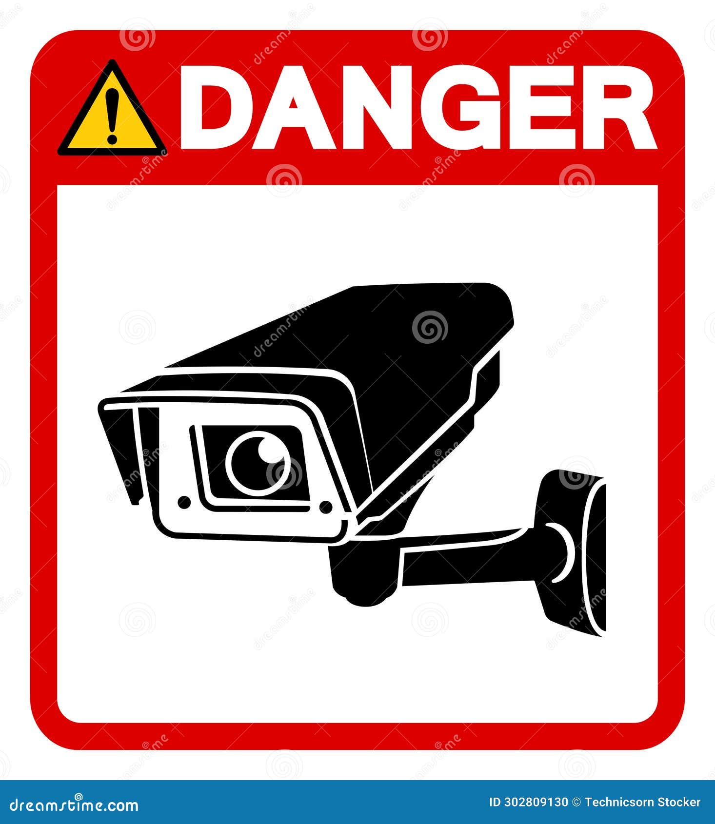 Danger CCTV Symbol Sign, Vector Illustration, Isolate On White ...