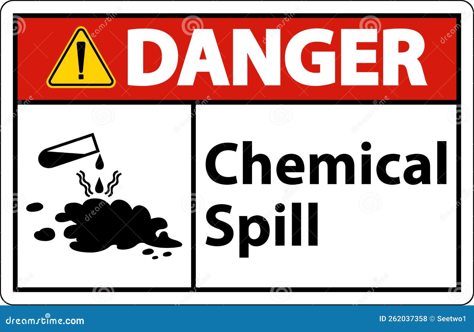 Danger Chemical Spill Sign on White Background Stock Vector ...