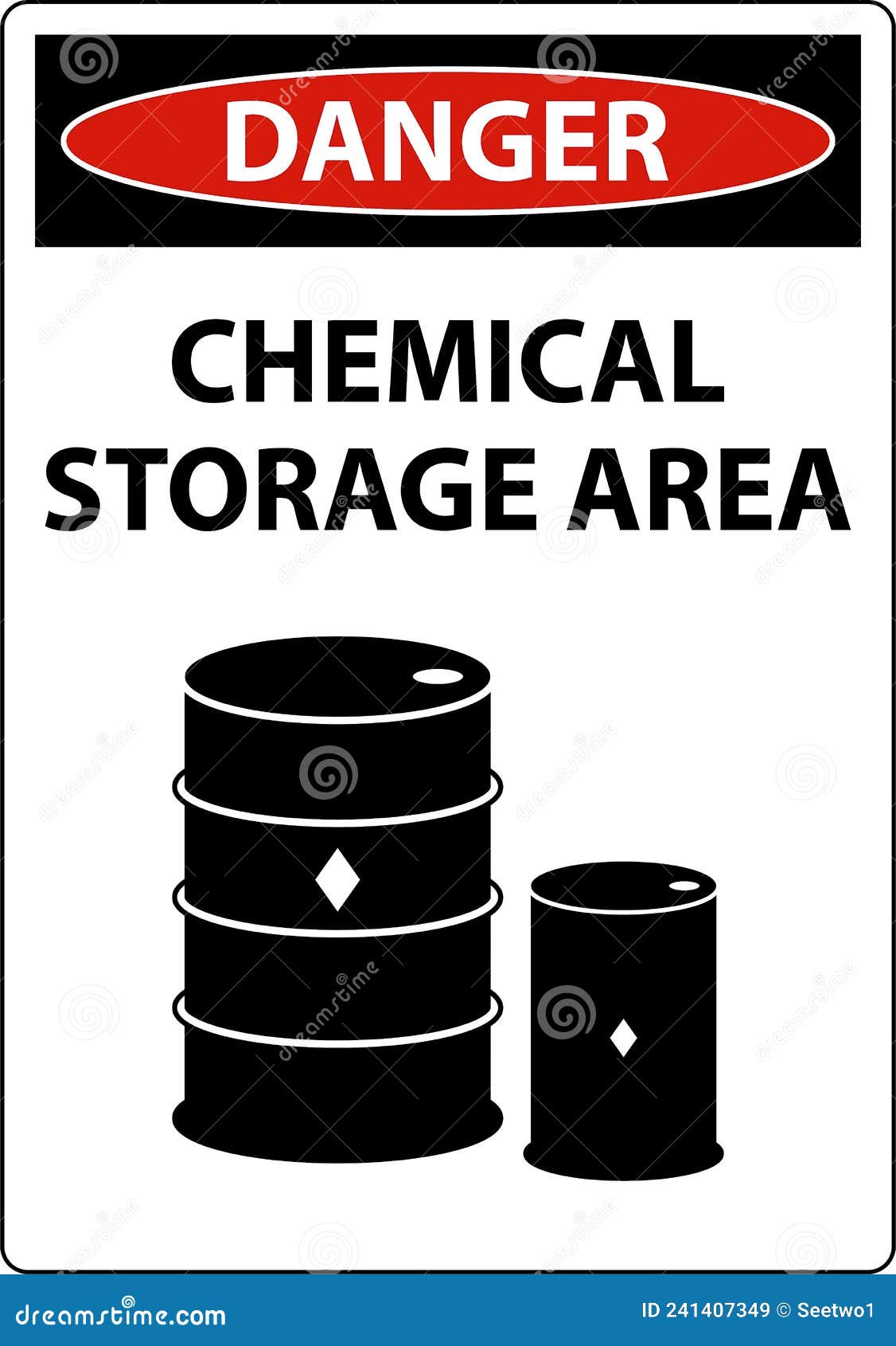 Danger Chemical Storage Area Sign on White Background Stock Vector ...