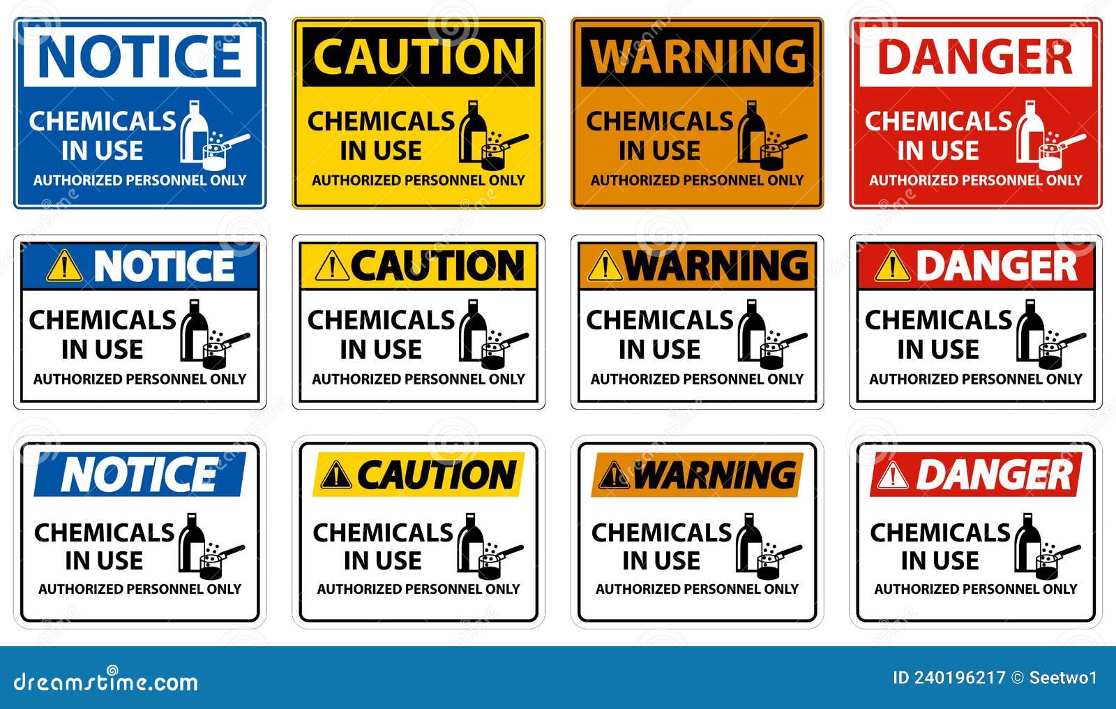 Danger Chemicals in Use Symbol Sign on White Background Stock Vector ...