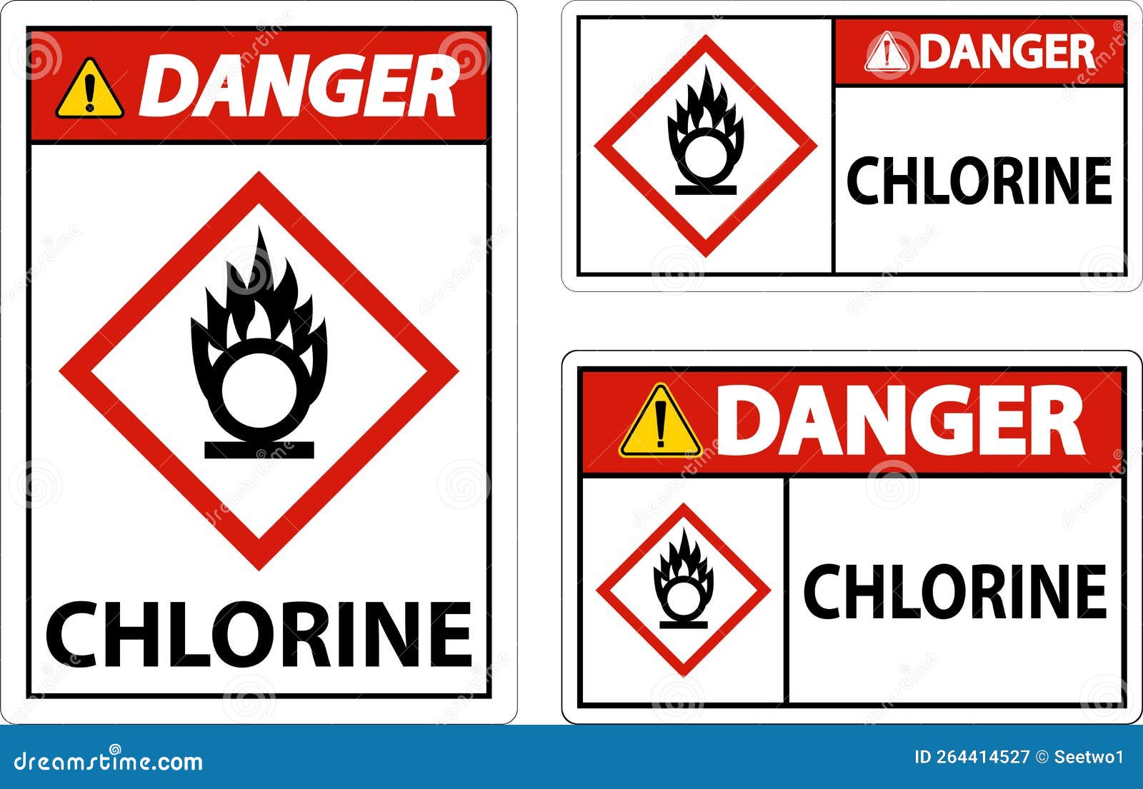 Danger Chlore Oxydant Ghs Panneau Sur Fond Blanc Illustration de ...