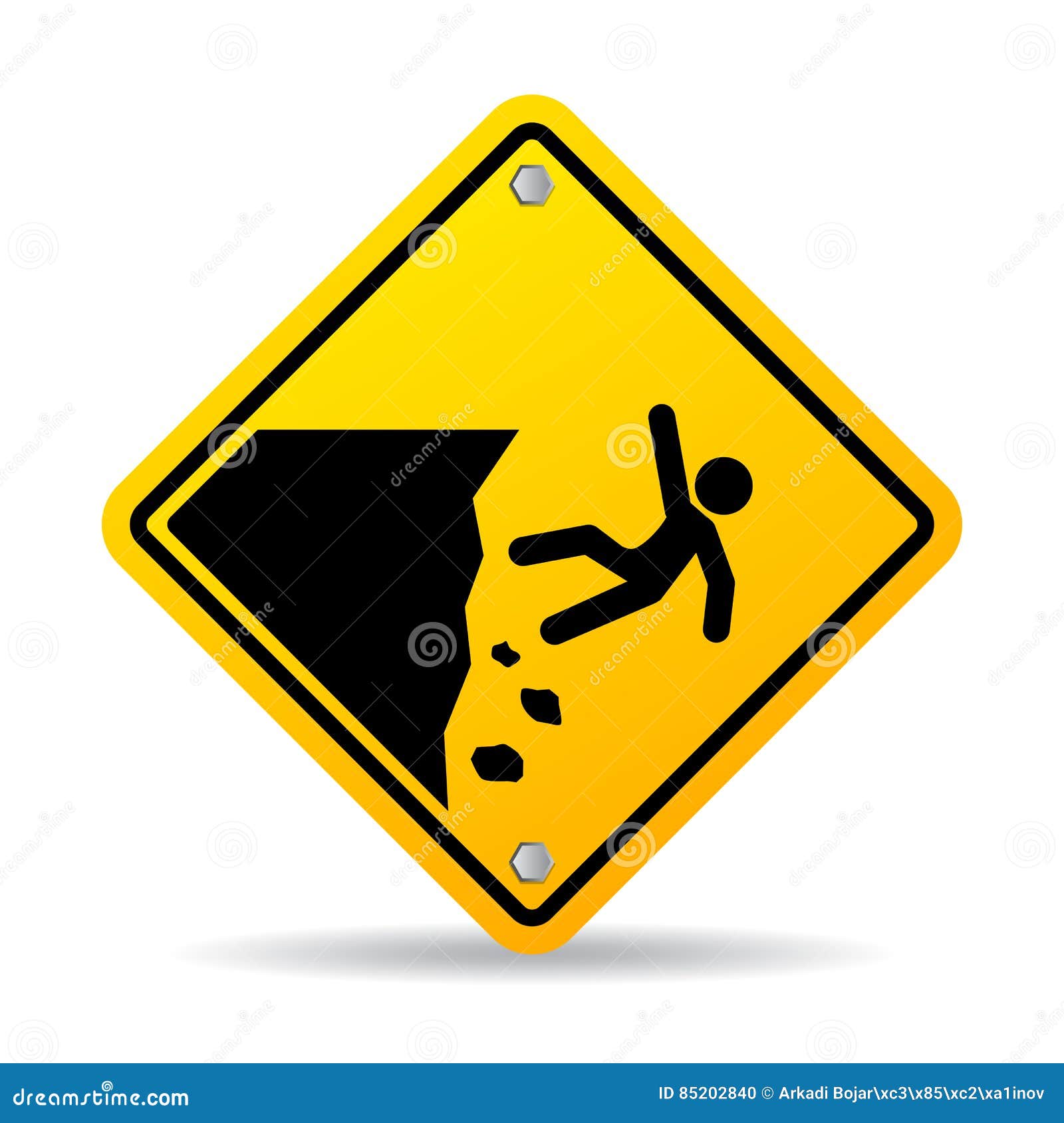 Danger Cliff Edge Warning Sign Stock Vector - Illustration of death ...