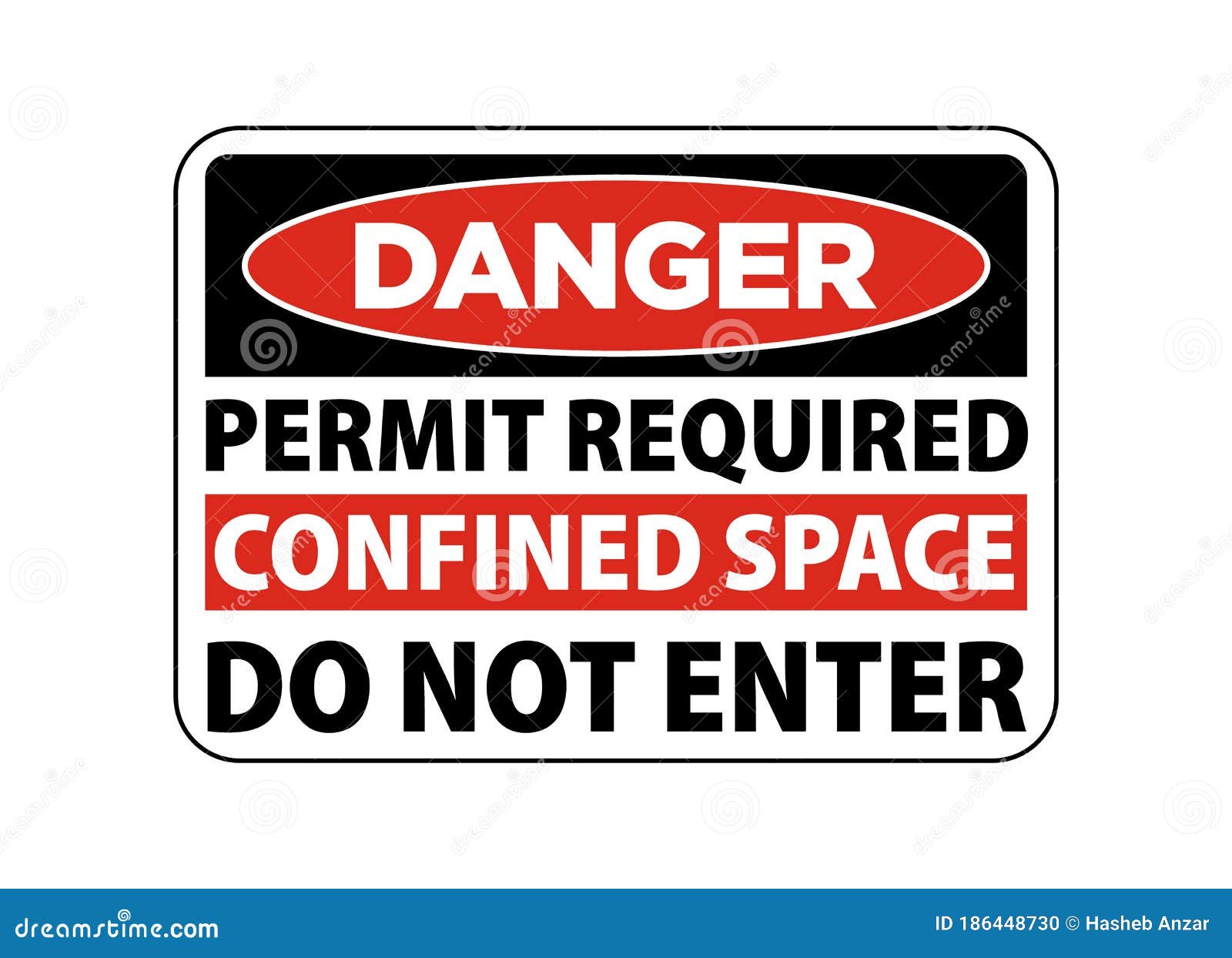 Danger Confined Space, Permit Required, Do Not Enter Sign Warning ... Danger Confined Space, Permit Required, Do Not Enter Sign Warning ...
