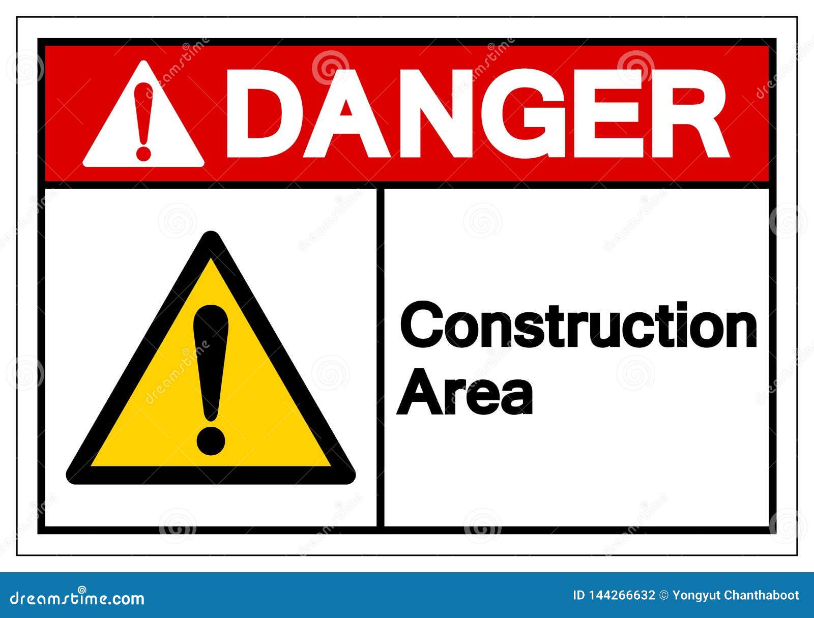 Danger Construction Area Symbol Sign, Vector Illustration, Isolate on ...