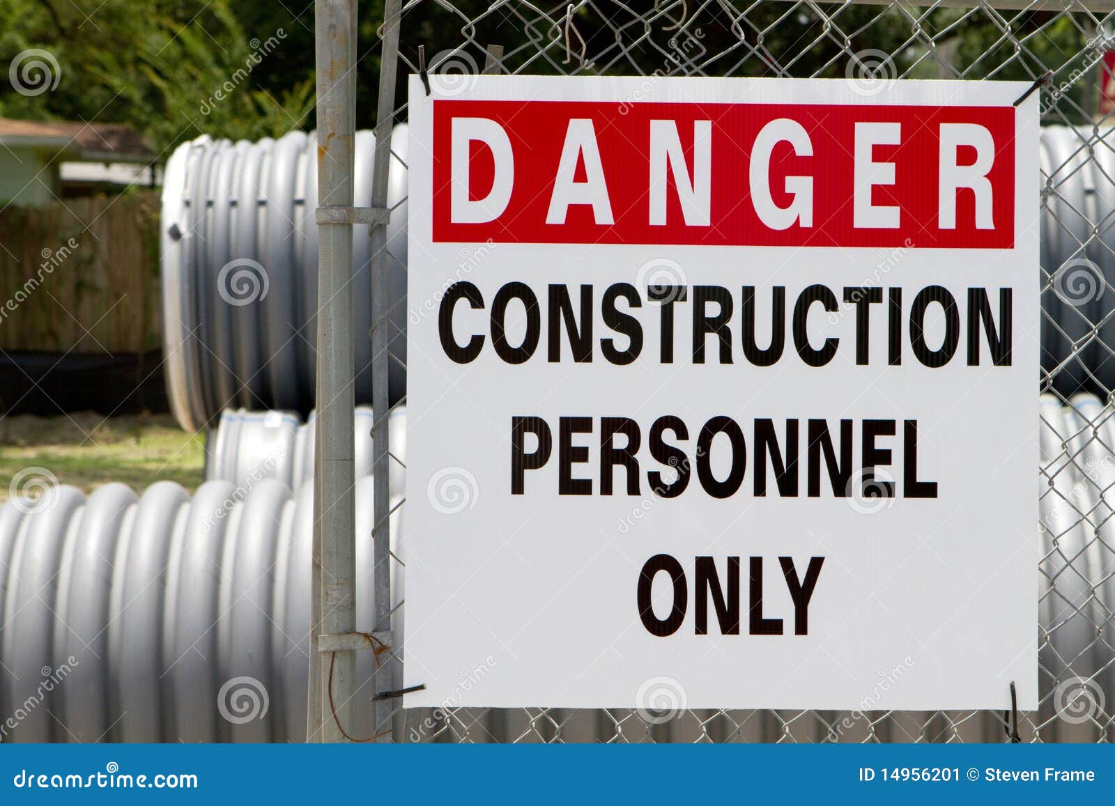 Danger Construction Area No Entry Warning Banner Stock Photography ...