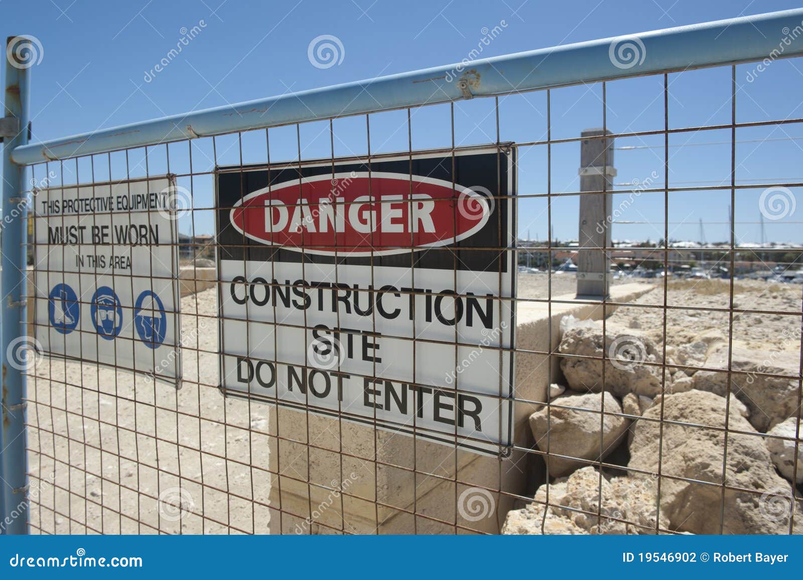 Danger Construction Site stock photo. Image of fence - 19546902