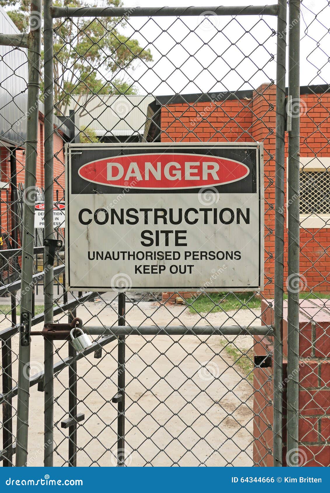 Danger, Construction Site Warning Sign at Building Site Stock Photo ...