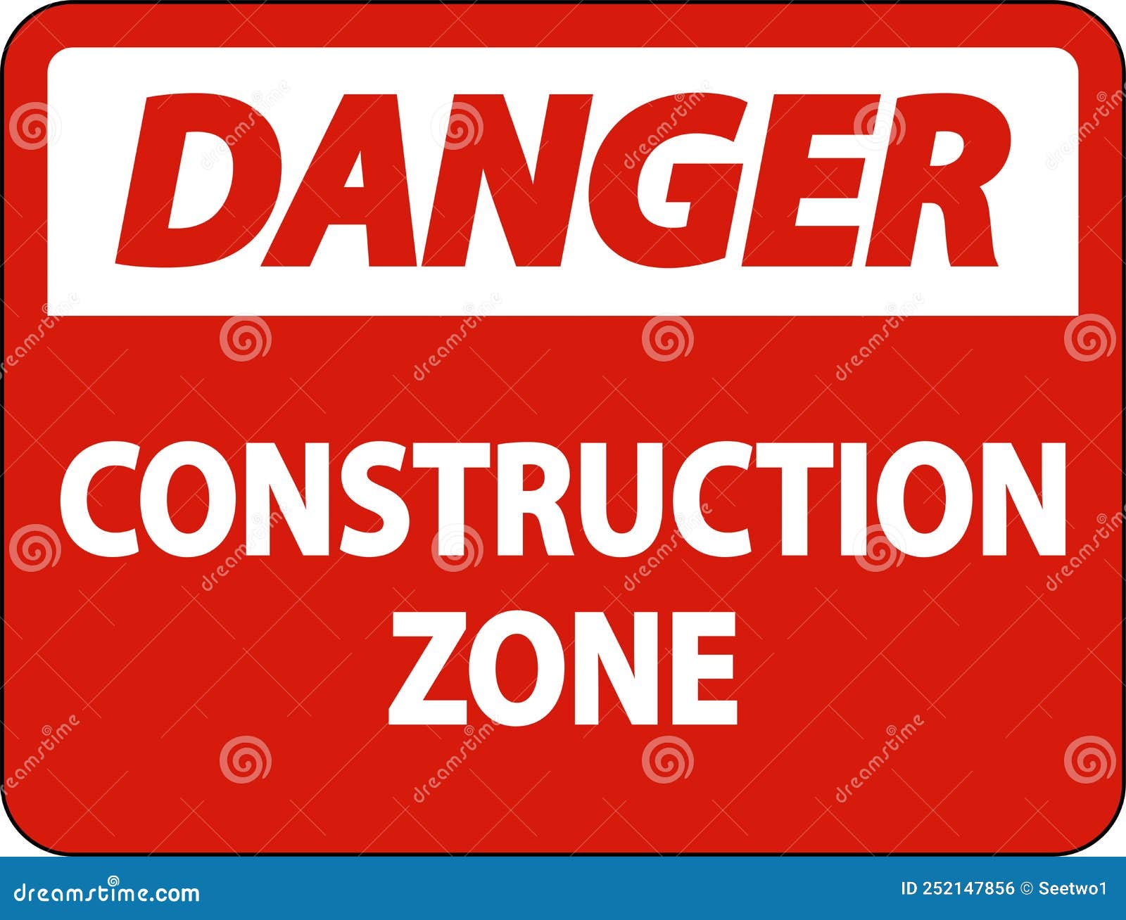Danger Construction Zone Symbol Sign on White Background Stock Vector ...