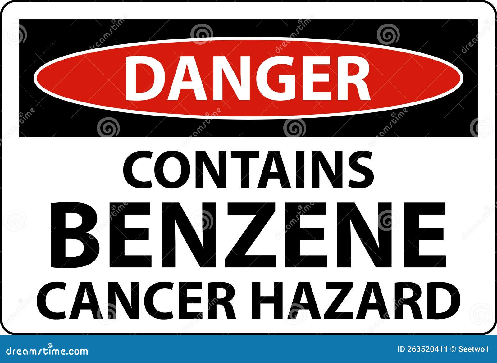 Danger Contains Benzene Sign on White Background Stock Vector ...