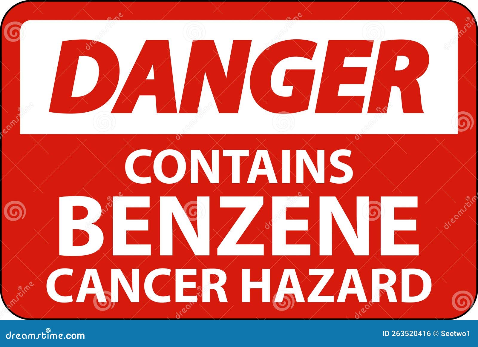 Danger Contains Benzene Sign on White Background Stock Vector ...