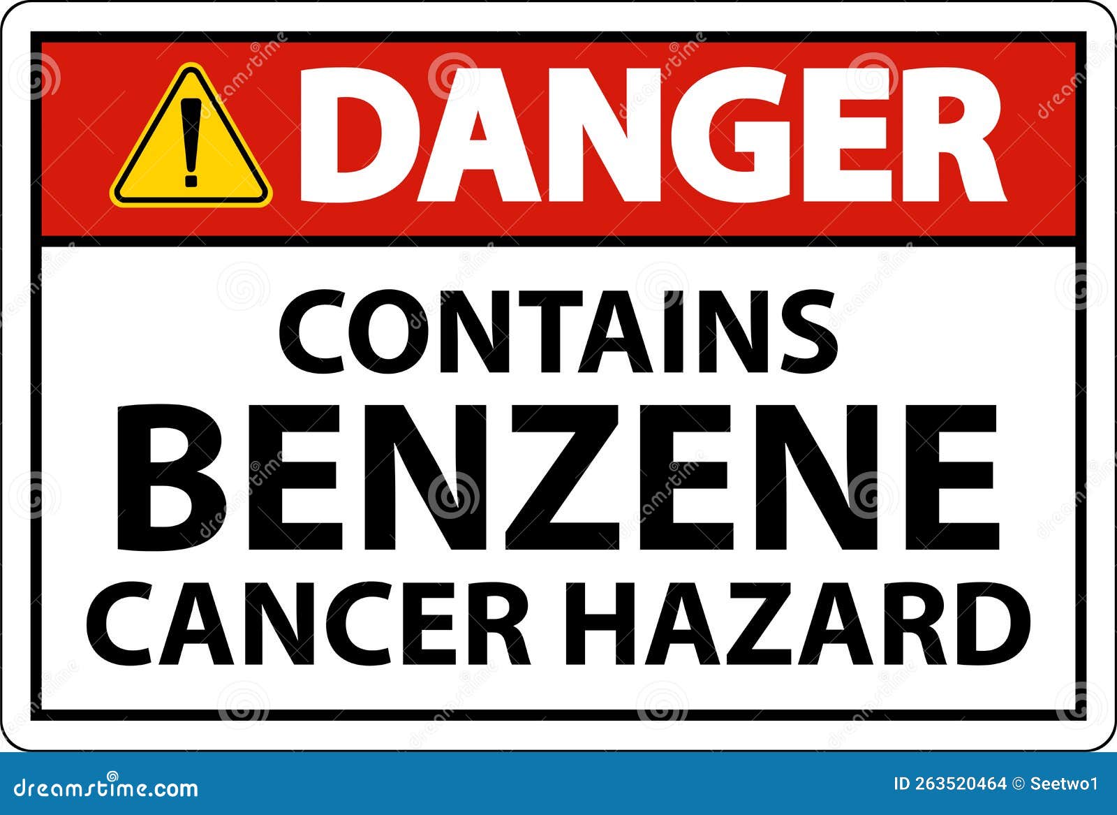 Danger Contains Benzene Sign on White Background Stock Vector ...
