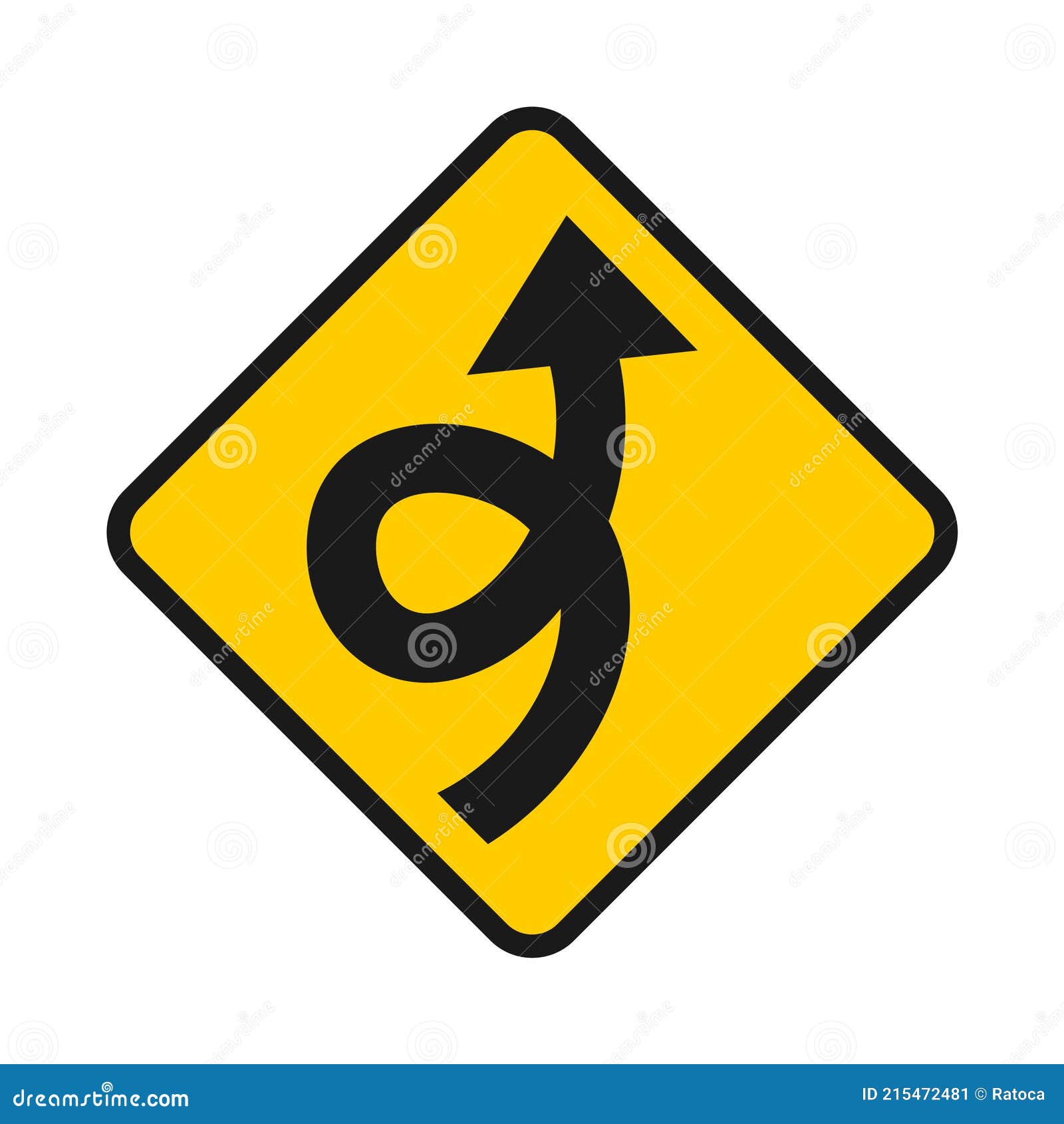 Danger corner road sign stock vector. Illustration of curve - 215472481
