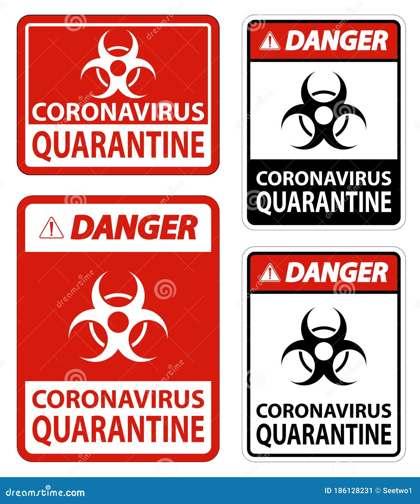 Danger Coronavirus Quarantine Sign Isolate on White Background,Vector ...