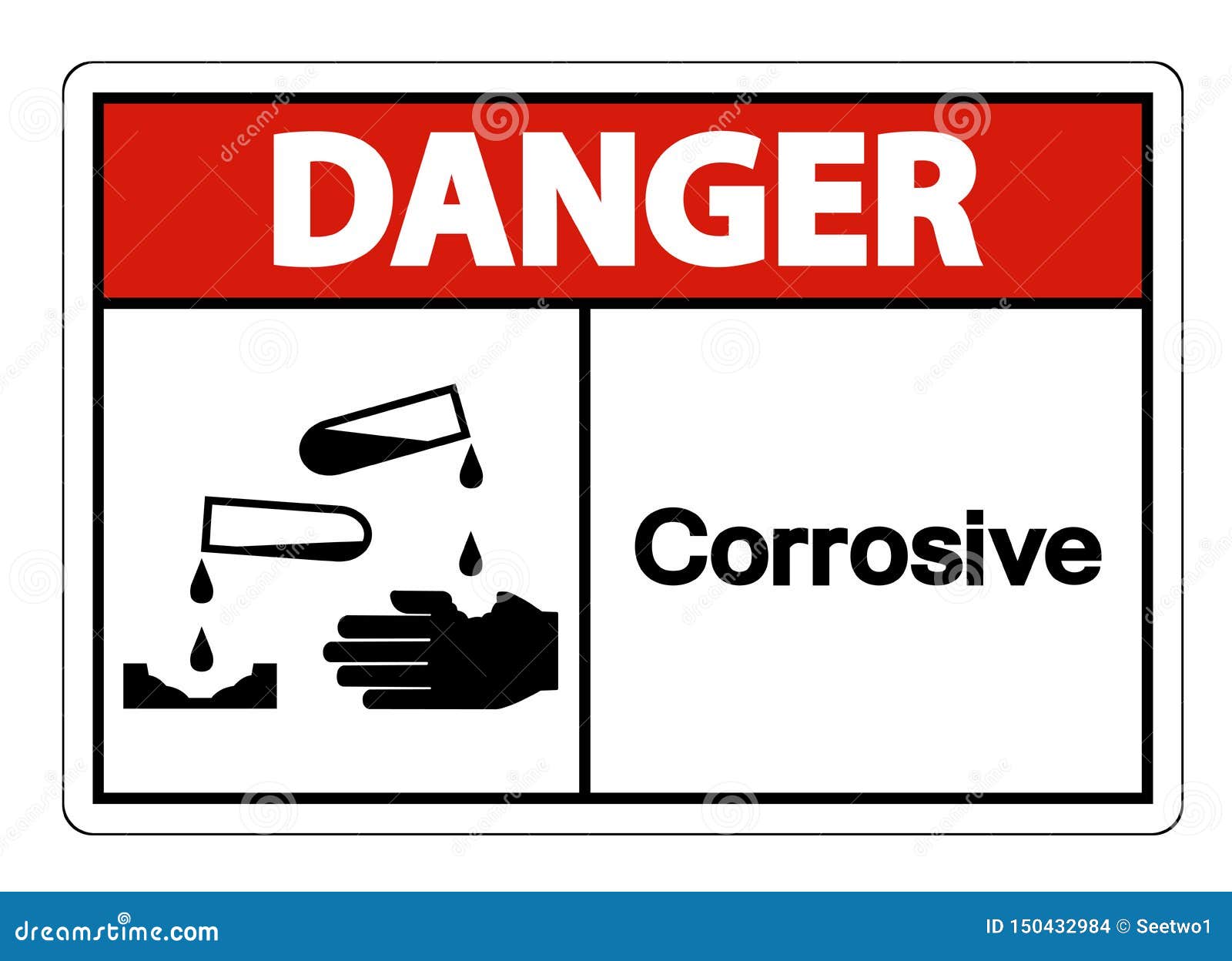 Danger Corrosive Symbol Sign Isolate on White Background,Vector ...
