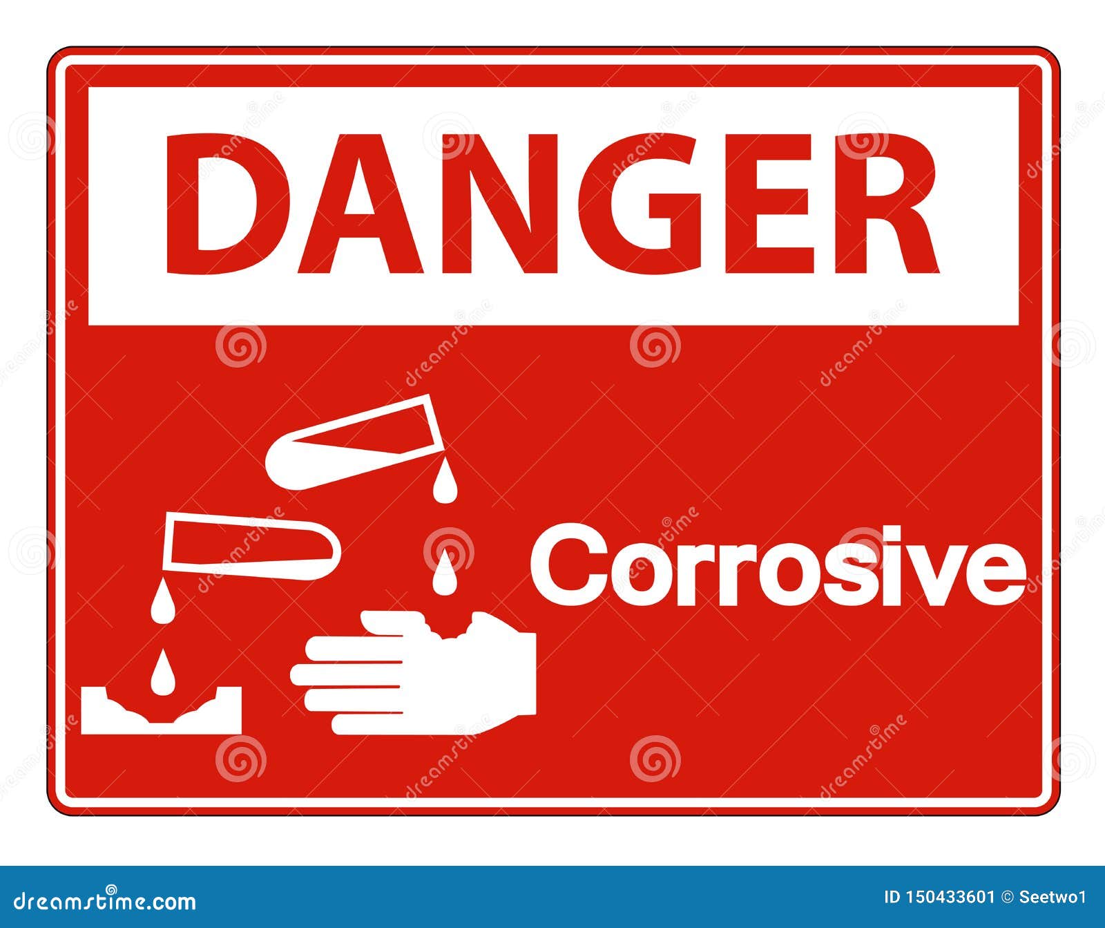 Danger Corrosive Symbol Sign Isolate on White Background,Vector ...