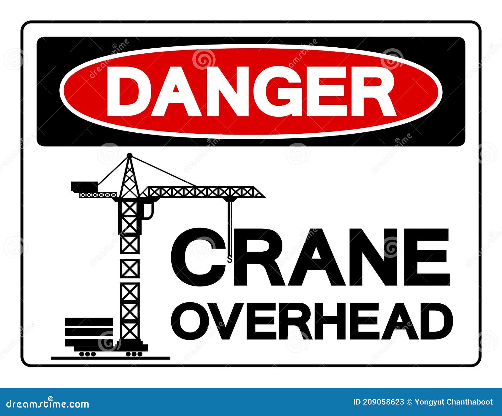 Danger Crane Overhead Symbol Sign Vector Illustration Isolate On White ...
