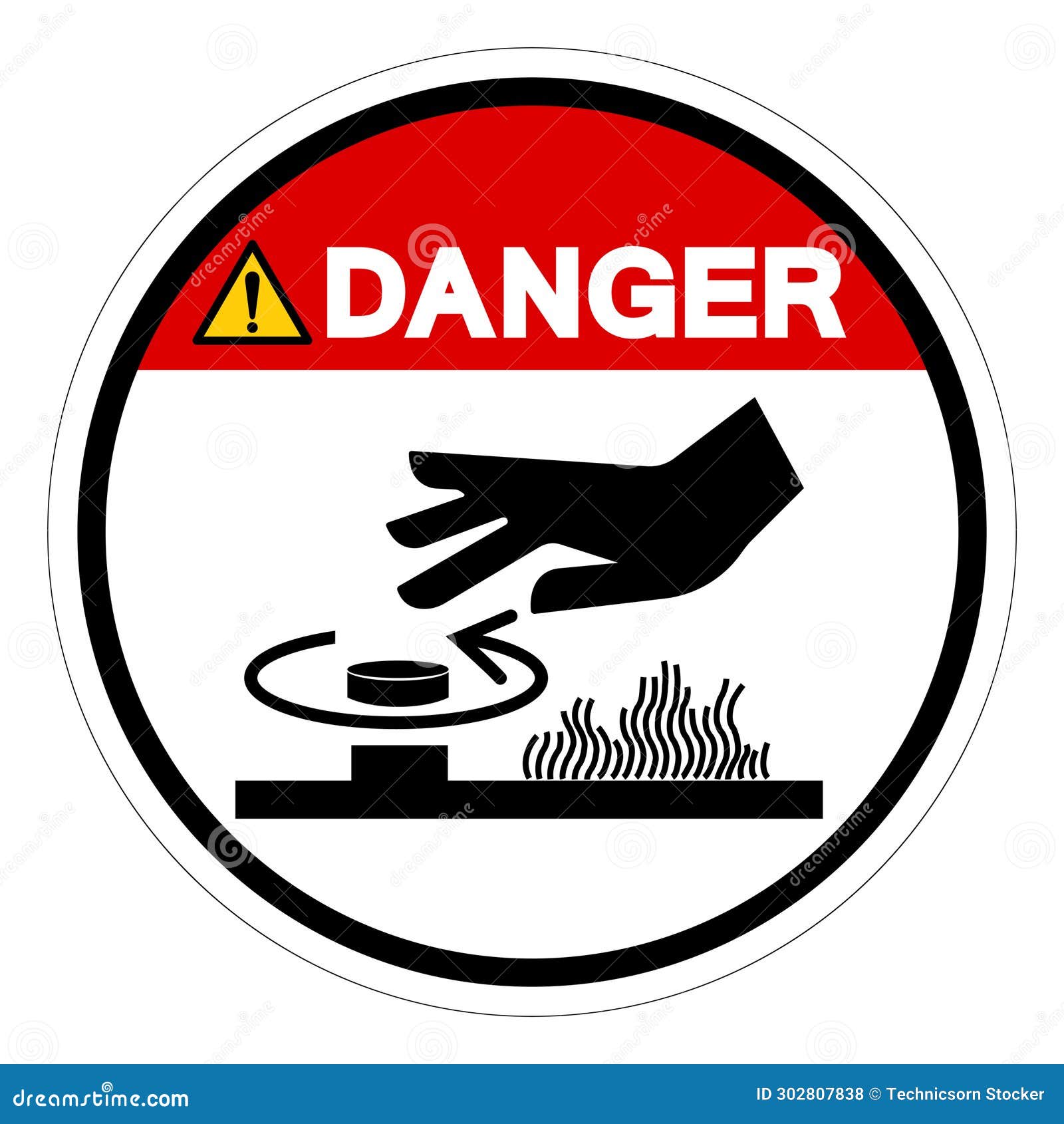 Danger Crush Hand Of Hot Rorating Hazard Do Not Remove Guard Symbol ...