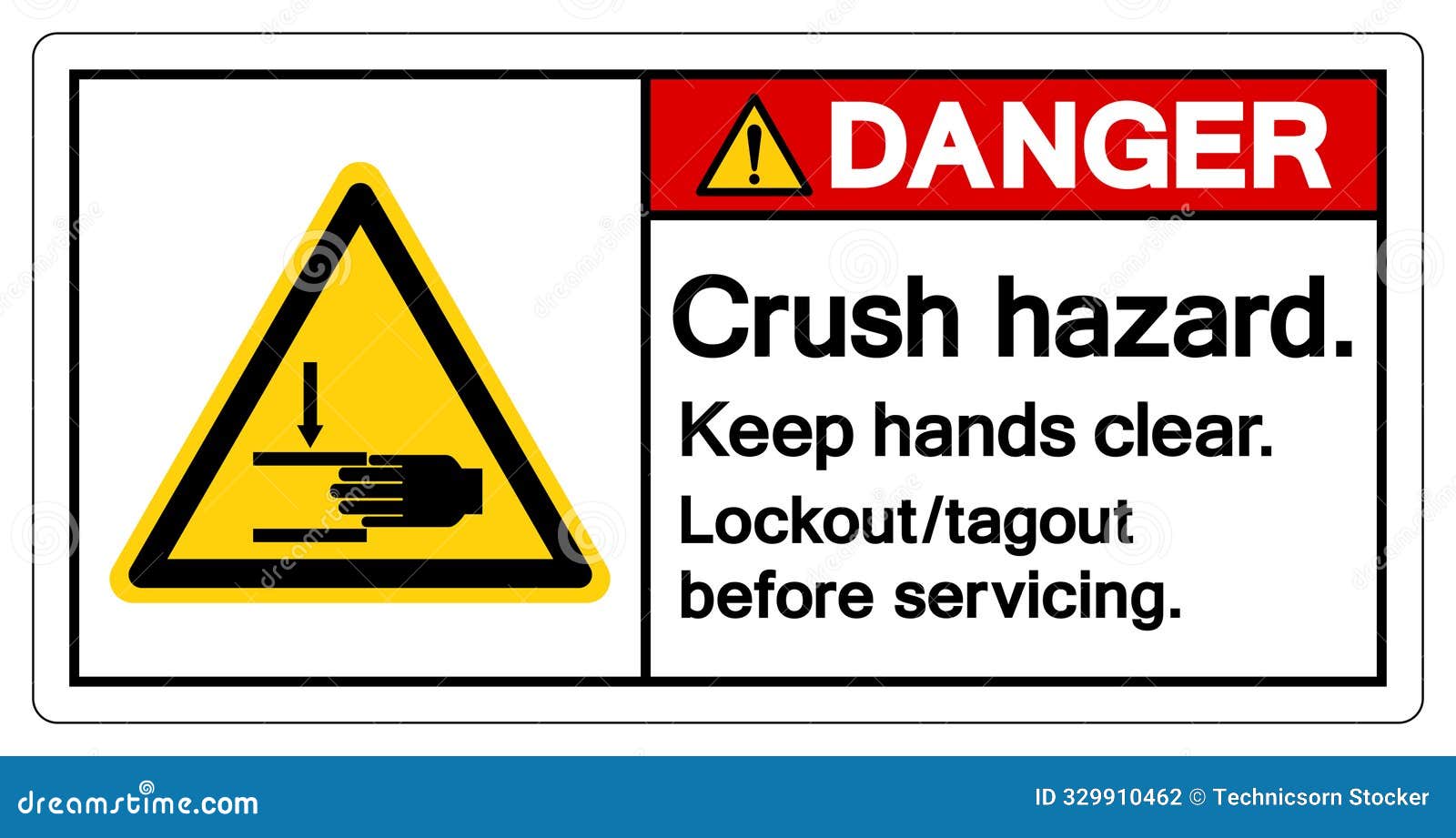 Danger Crush Hazard Keep Hands Clear Symbol Sign, Vector Illustration ...