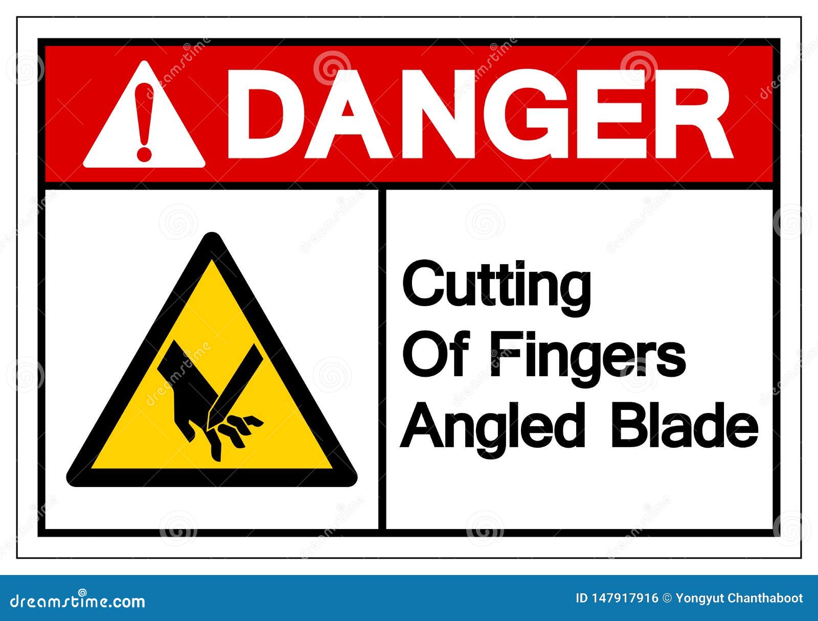 Danger Cutting of Fingers Angled Blade Symbol Sign, Vector Illustration ...