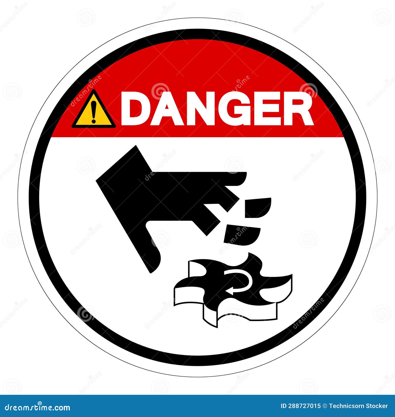 Danger Cutting Hand Hazard Symbol Sign, Vector Illustration, Isolate on ...