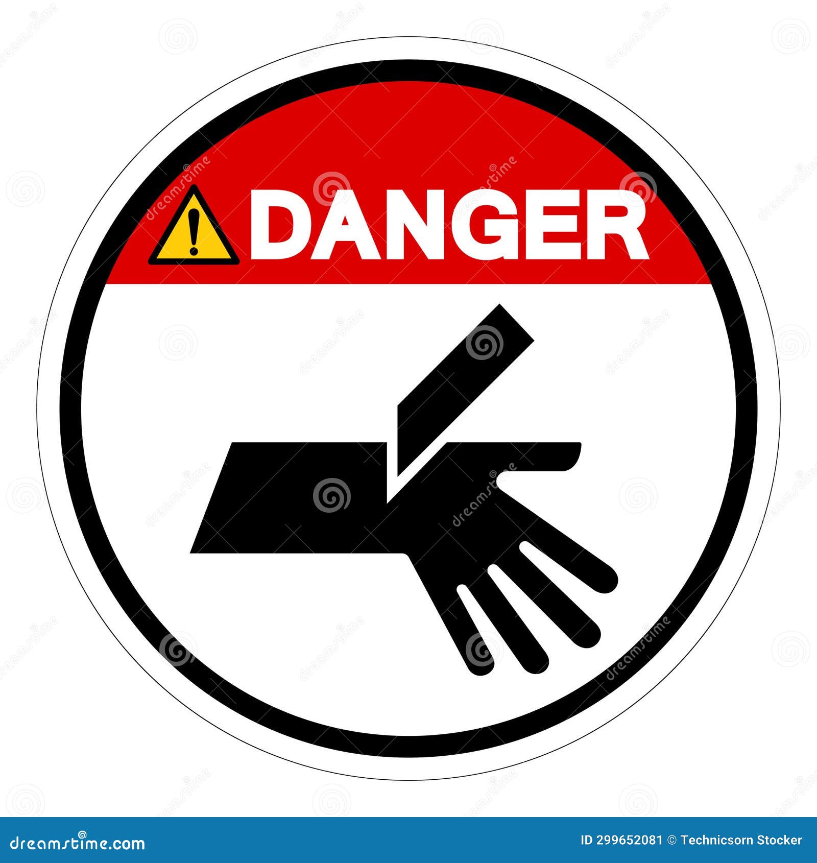 Danger Cutting Hand Symbol Sign, Vector Illustration, Isolate on White ...