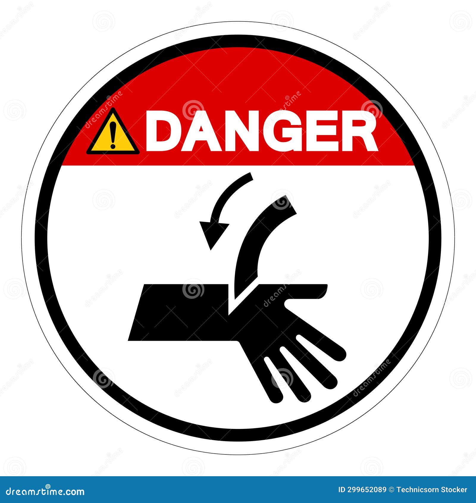 Danger Cutting Hand Symbol Sign, Vector Illustration, Isolate on White ...