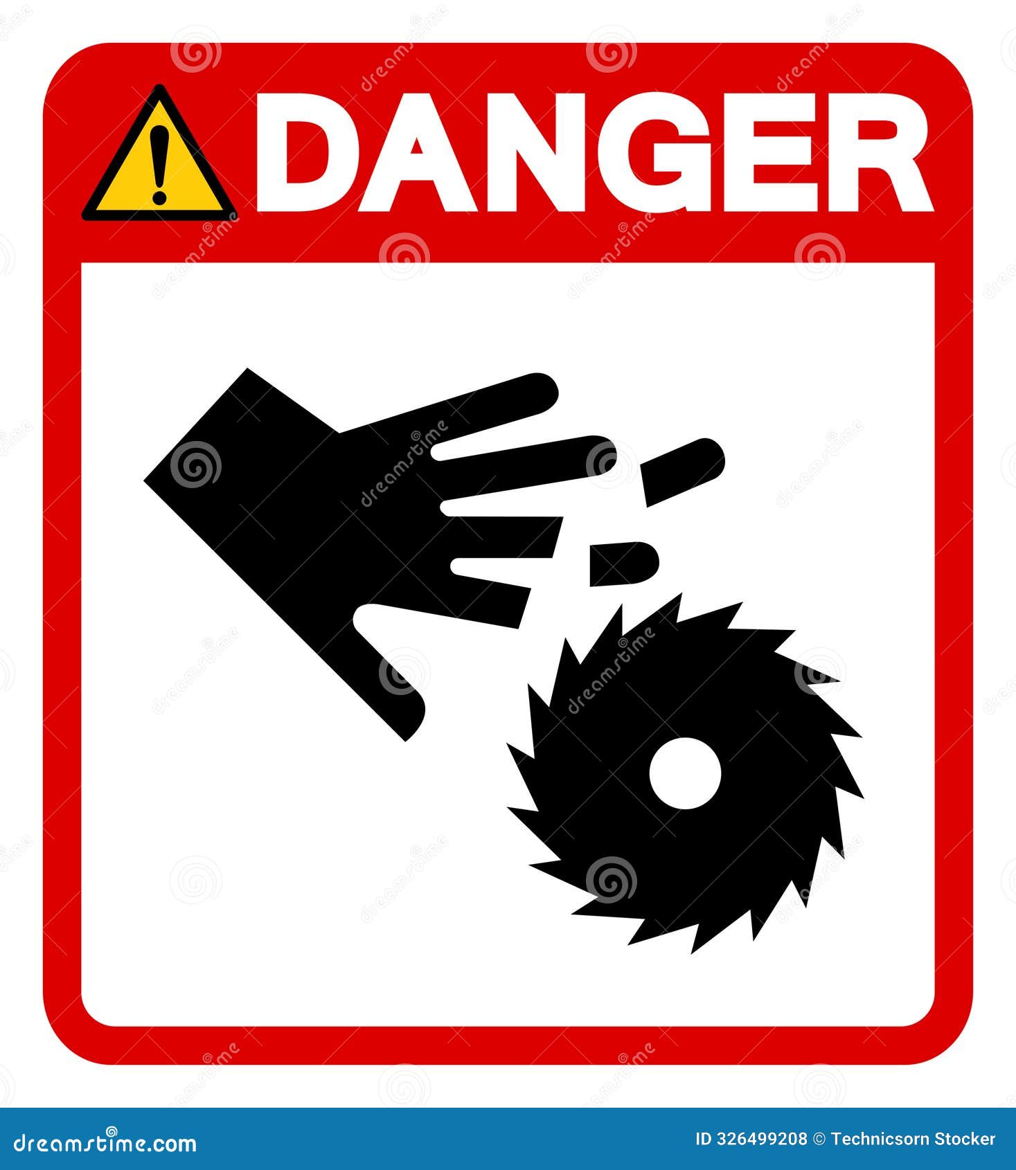 Danger Cutting Hand Symbol Sign, Vector Illustration, Isolate on White ...