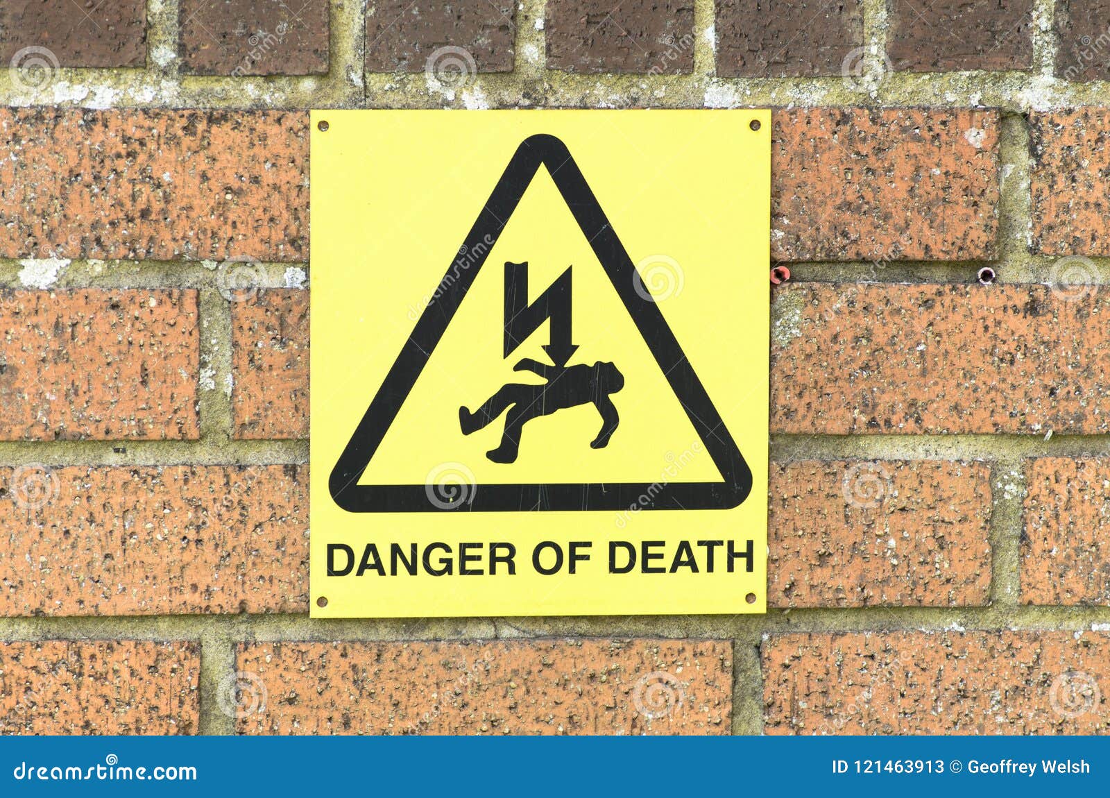 Danger of death sign, UK stock image. Image of away - 121463913