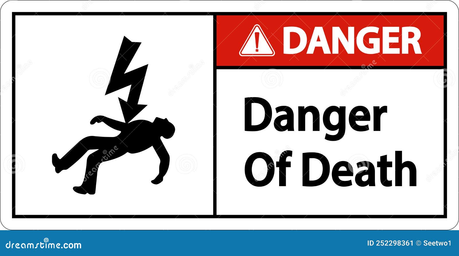 Danger of Death Sign on White Background Stock Vector - Illustration of ...