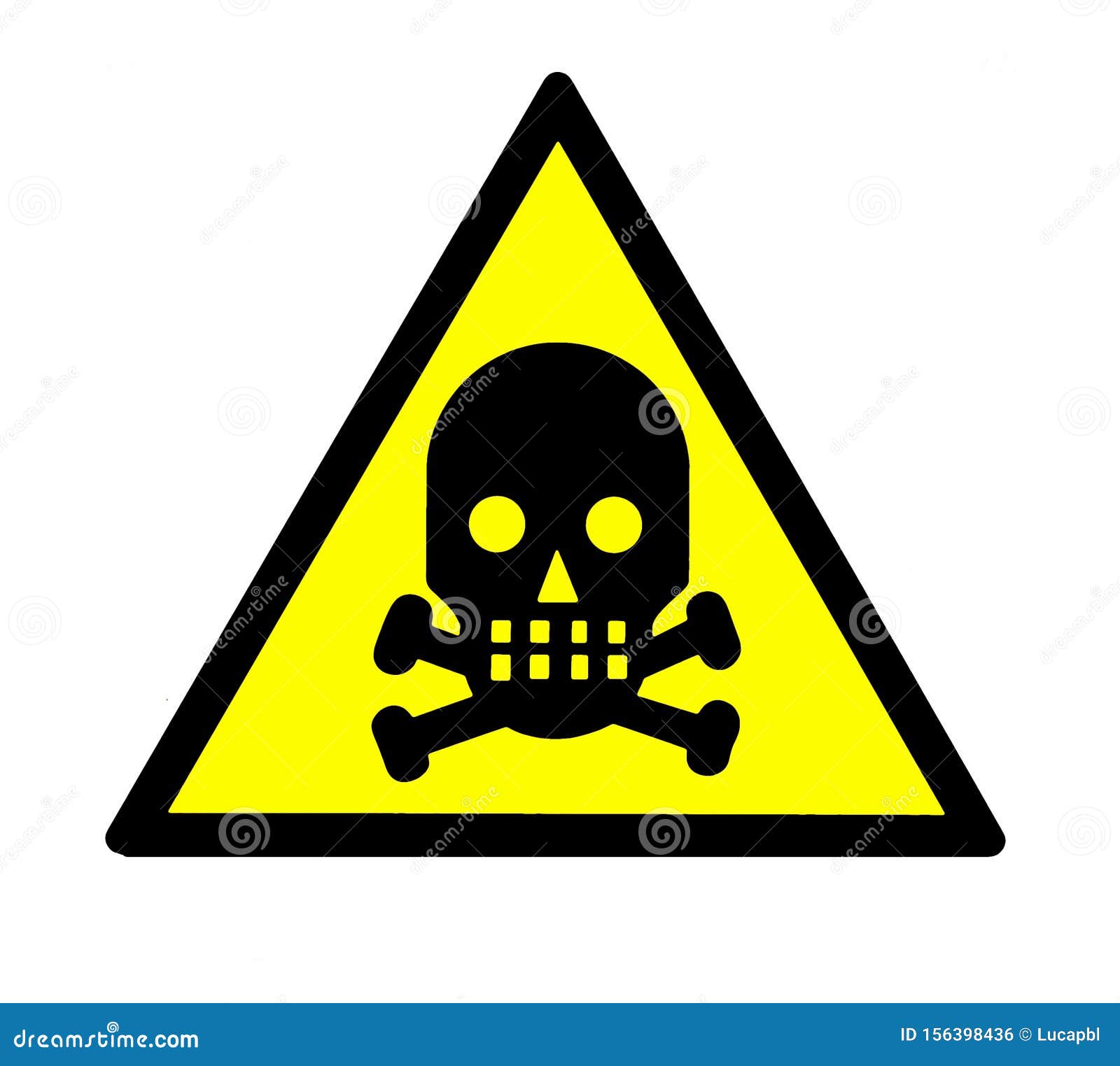 Danger of Death, with a Skull and Crossbones Inside the Yellow ...