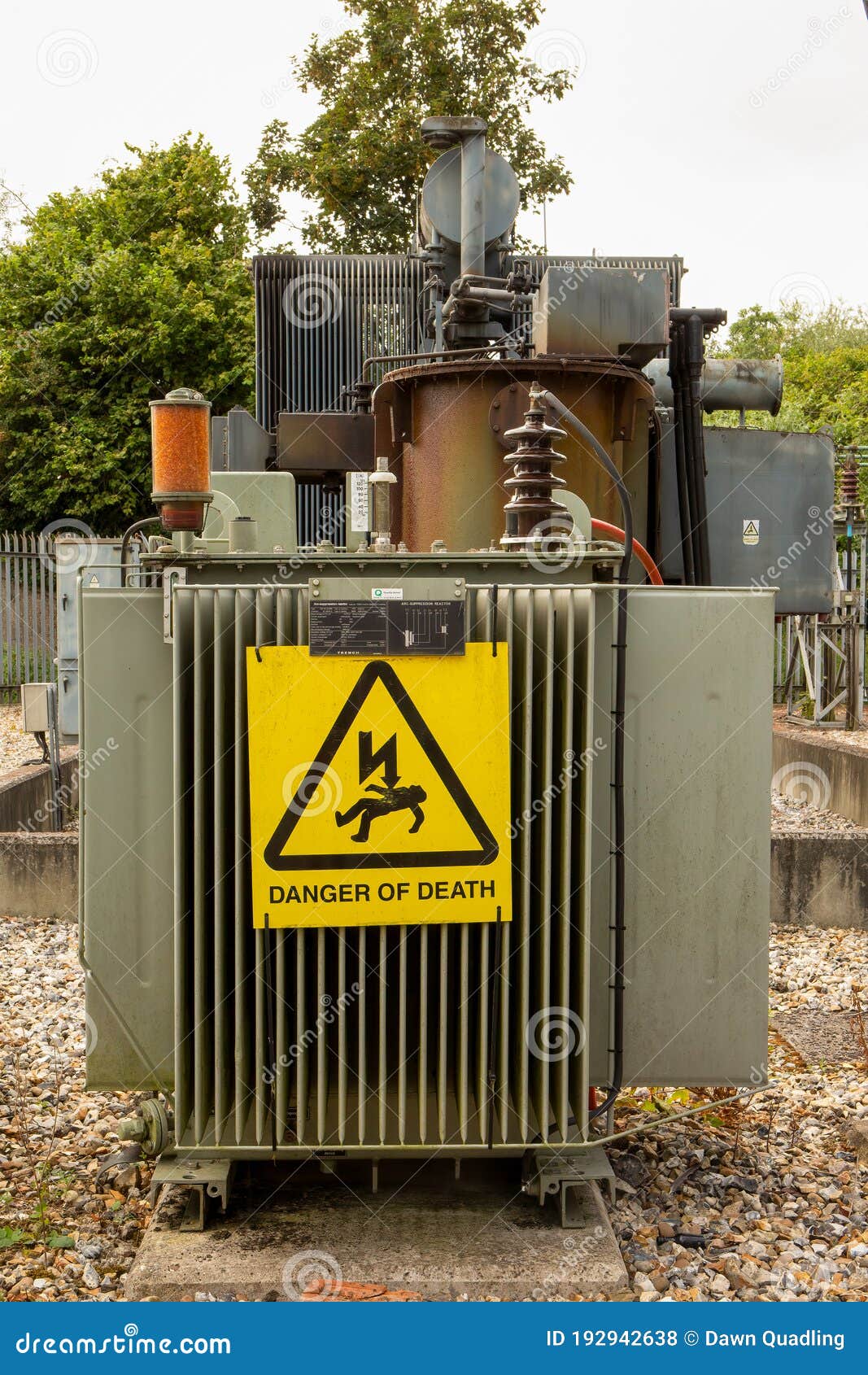 Danger of Death Warning Triangle with Electricity Symbol on ...