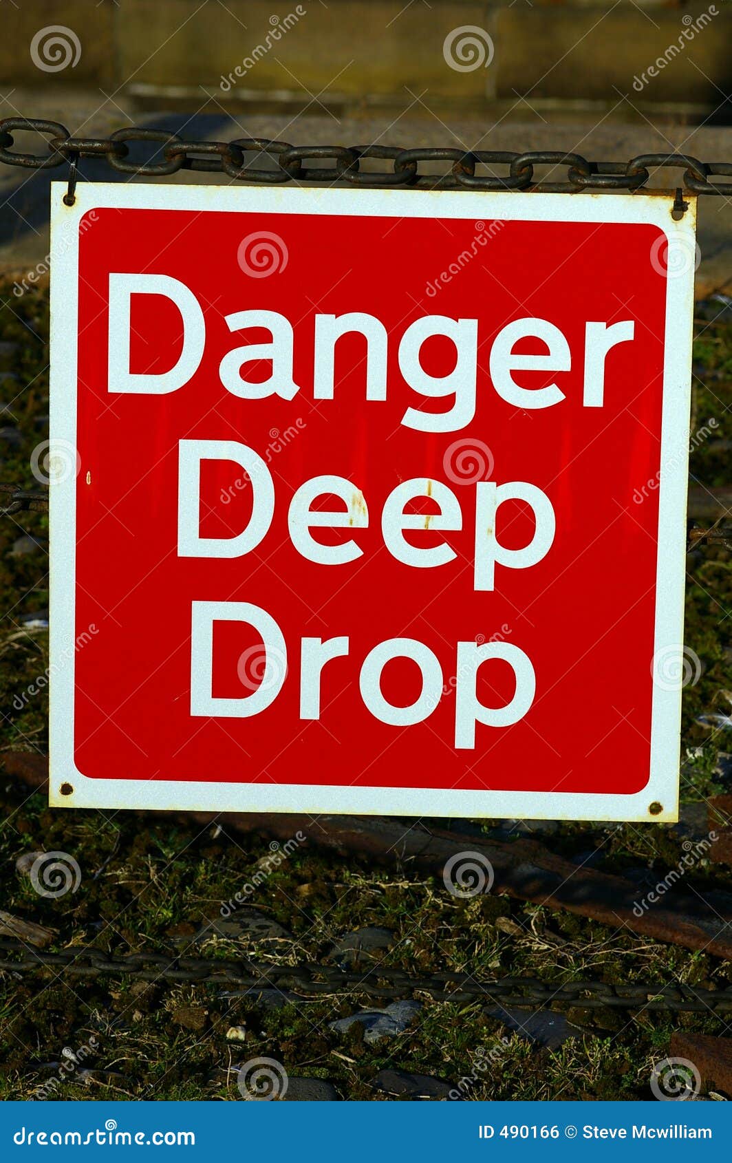 Danger Deep Drop 01 stock photo. Image of fence, docks - 490166