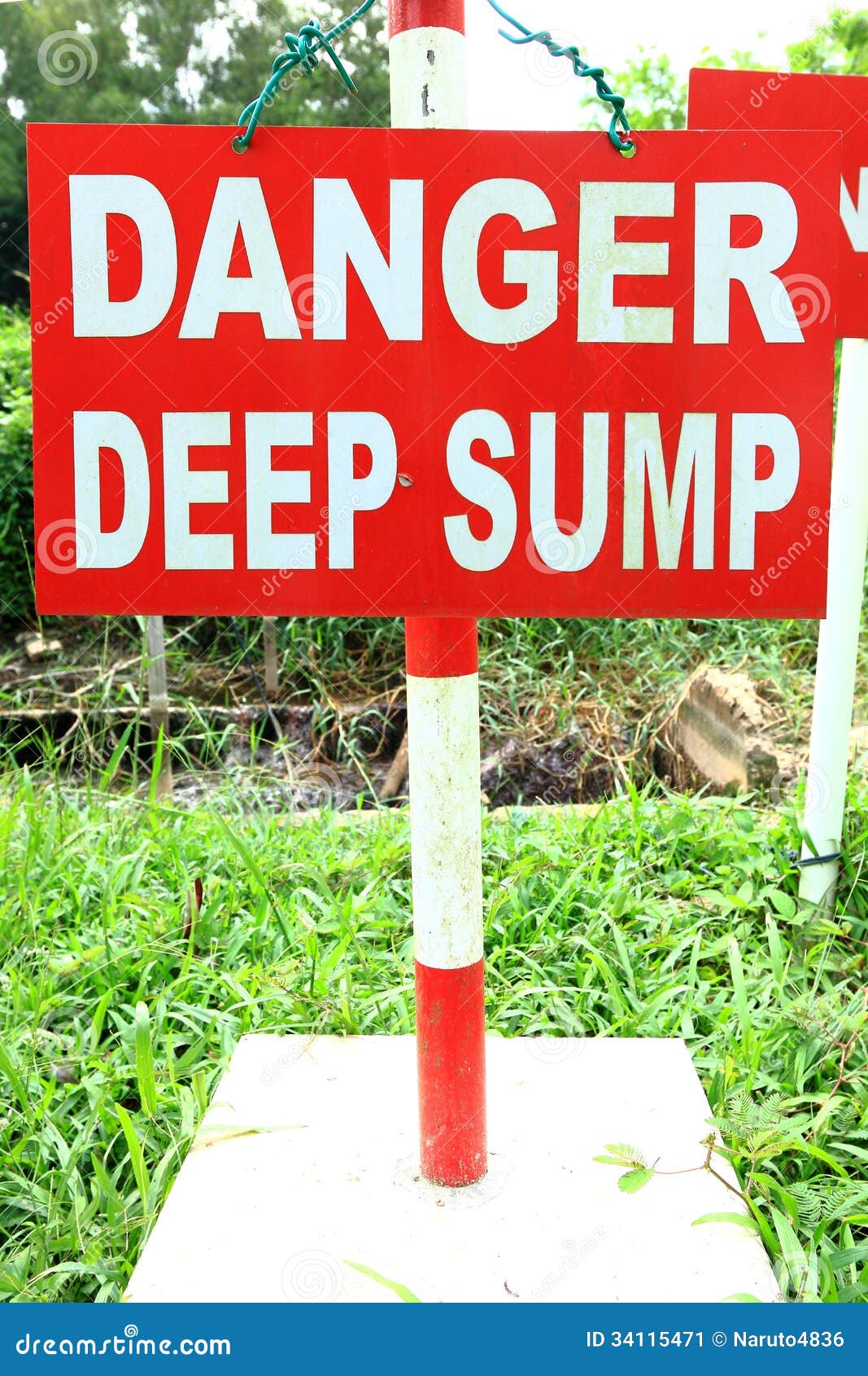 Danger Deep Sump signage stock image. Image of outdoors - 34115471
