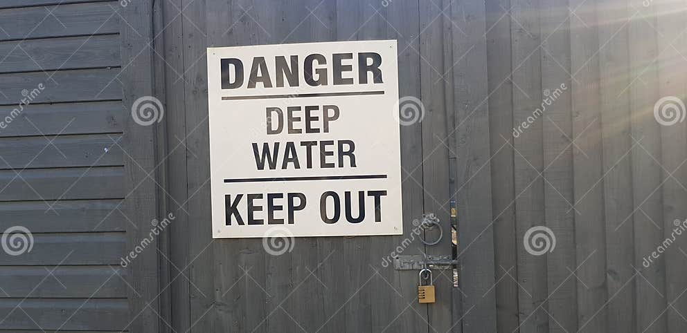 Danger Deep Water Keep Out Sign. Stock Photo - Image of drown, danger ...
