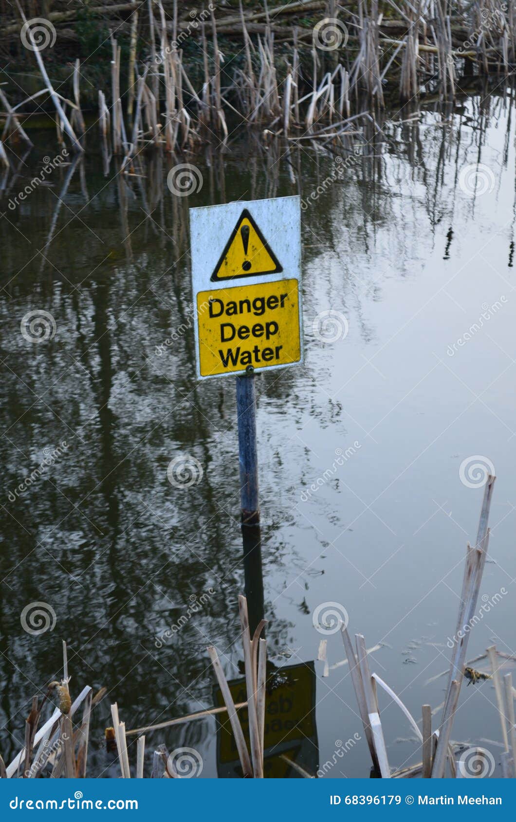Danger deep water sign. stock image. Image of water, notice - 68396179