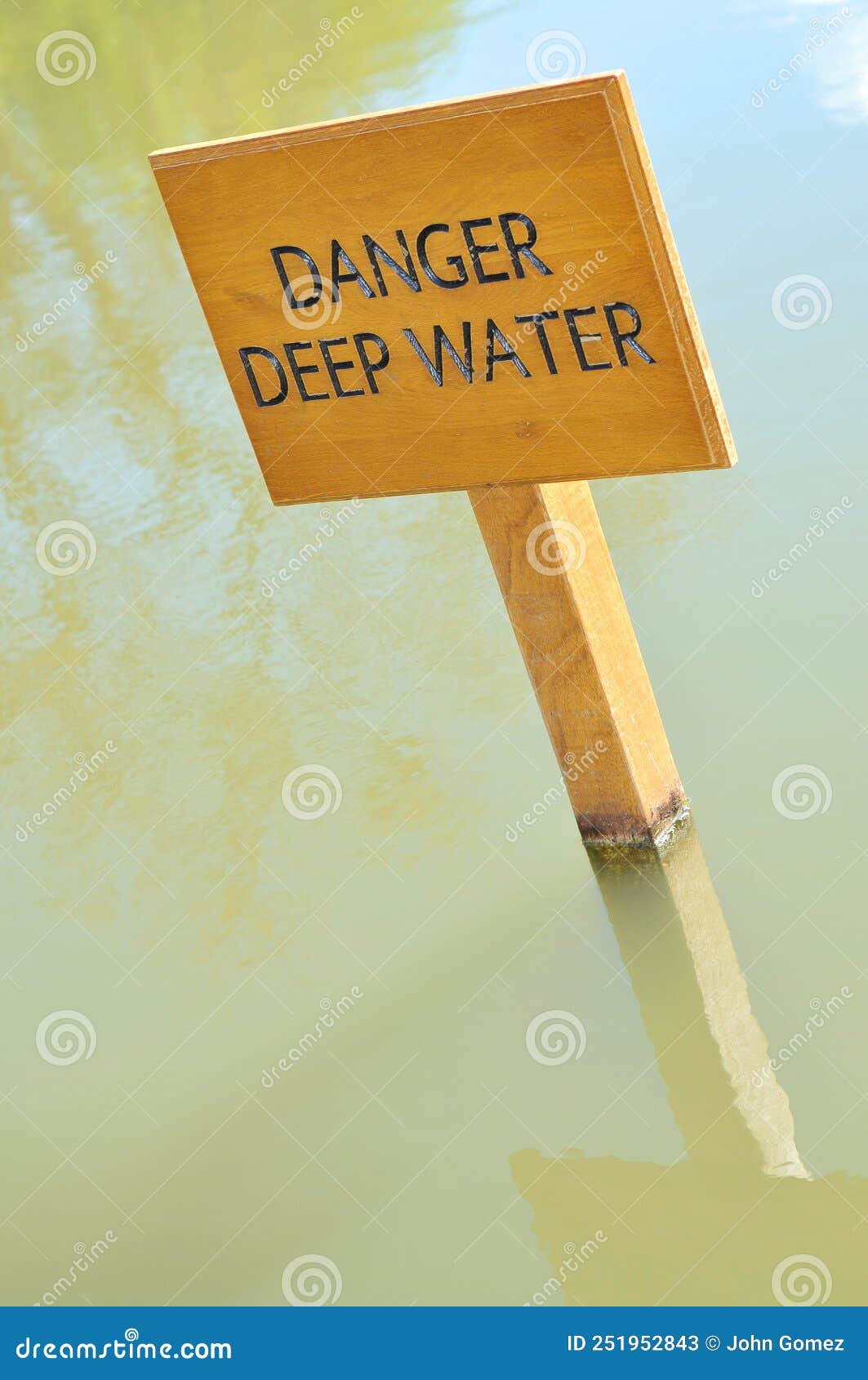 DANGER _ DEEP WATER sign stock image. Image of calm - 251952843