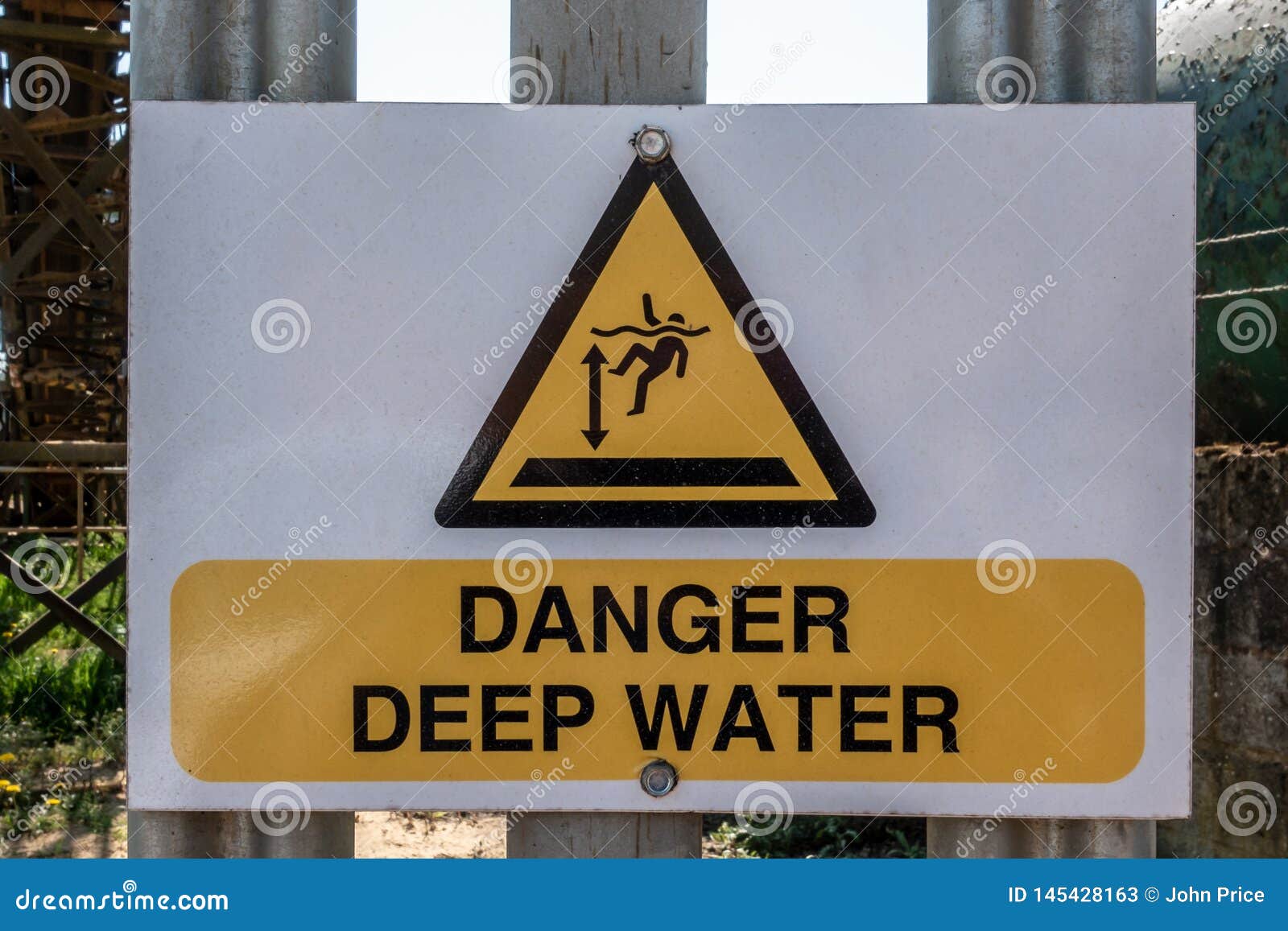 Danger Deep Water Warning Sign Stock Image - Image of black, careless ...