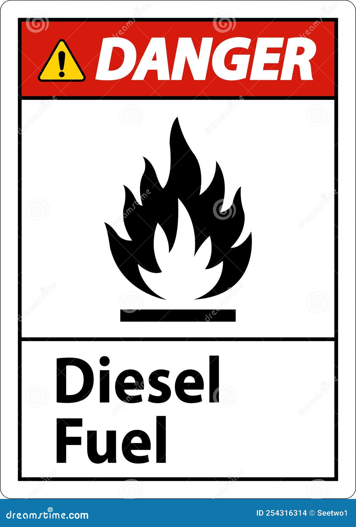 Danger Diesel Fuel Sign on White Background Stock Vector - Illustration ...
