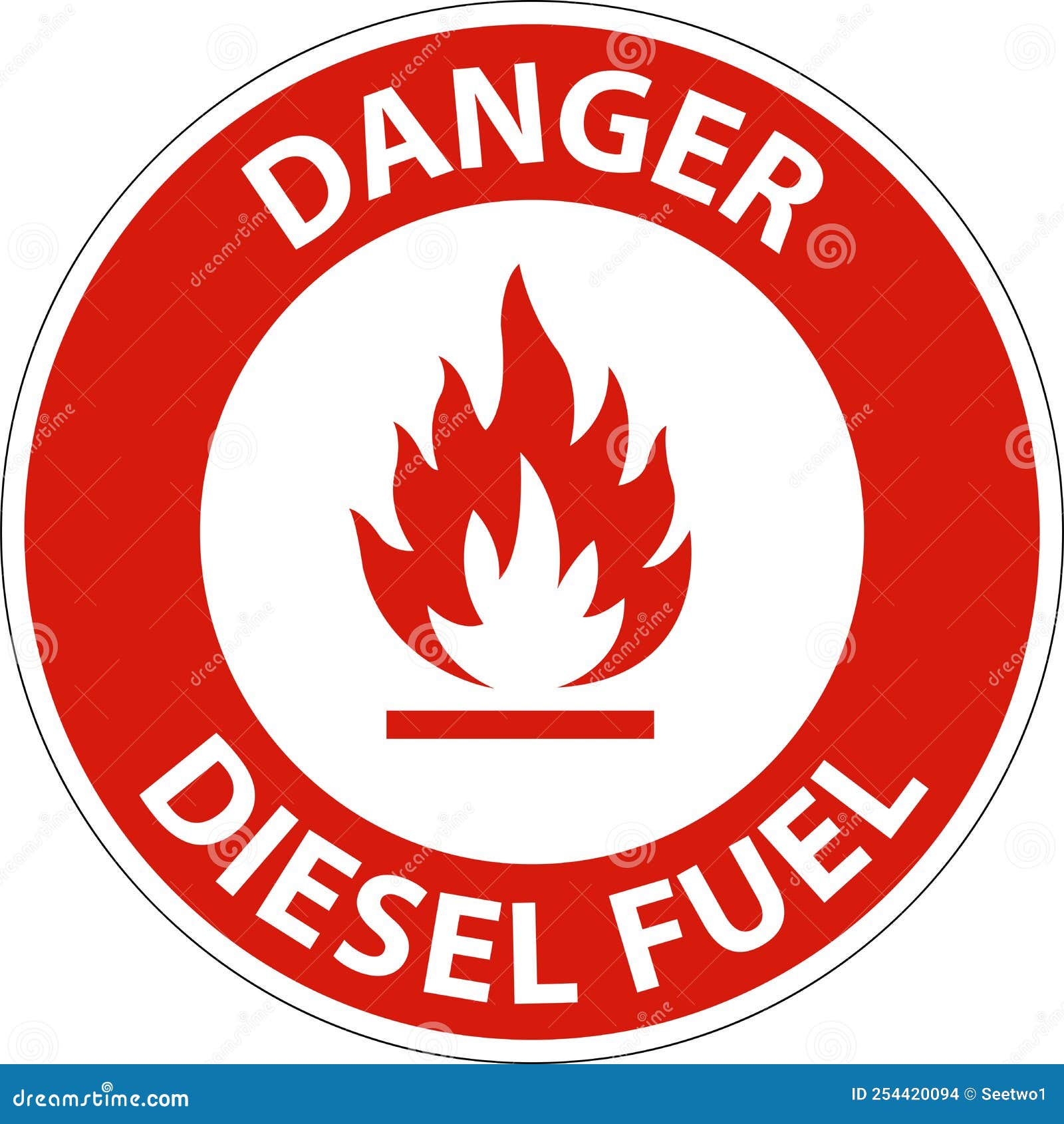 Danger Diesel Fuel Sign on White Background Stock Vector - Illustration ...
