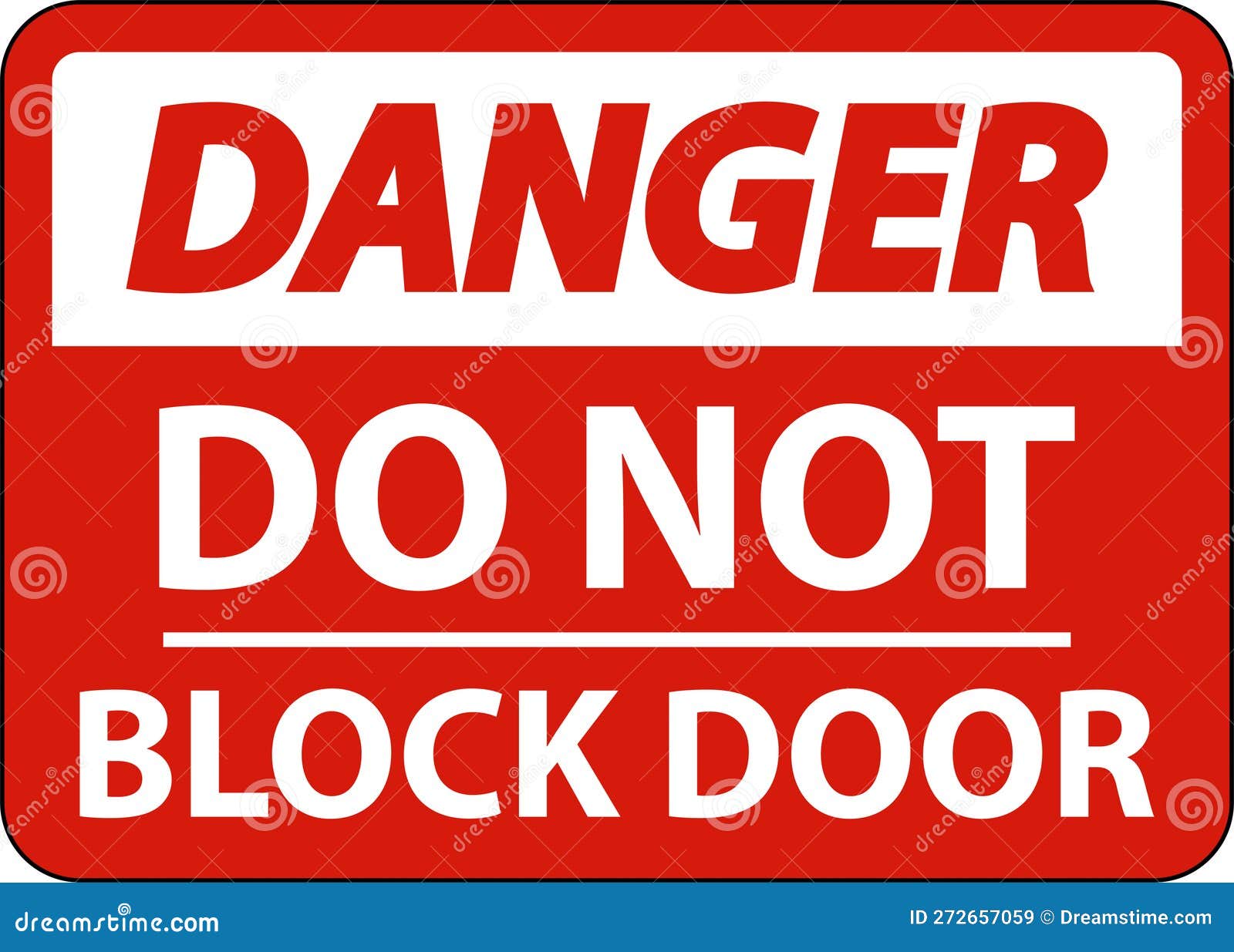 Danger Do Not Block Door Sign on White Background Stock Vector ...