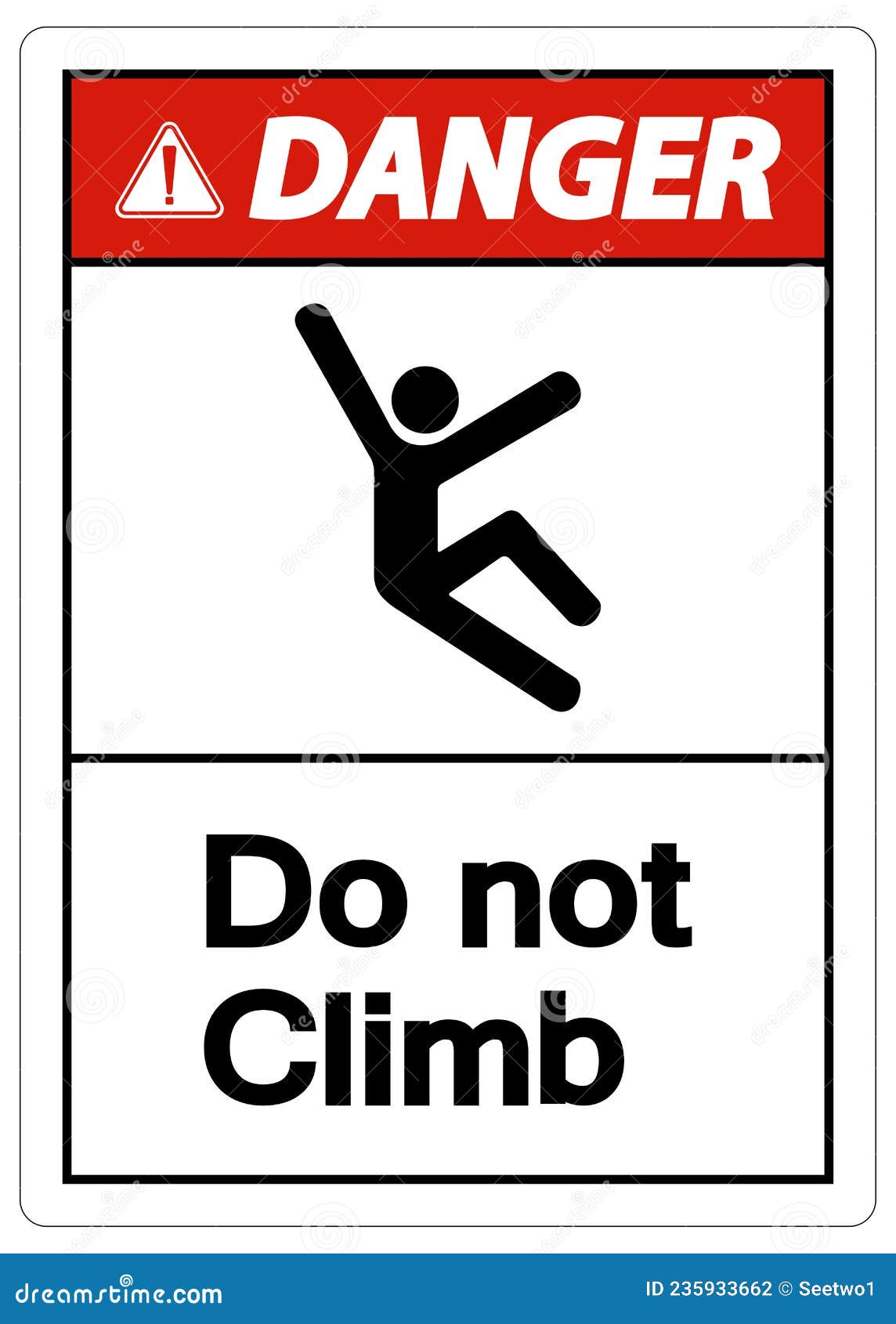 Danger Do Not Climb Symbol Sign on White Background Stock Vector ...