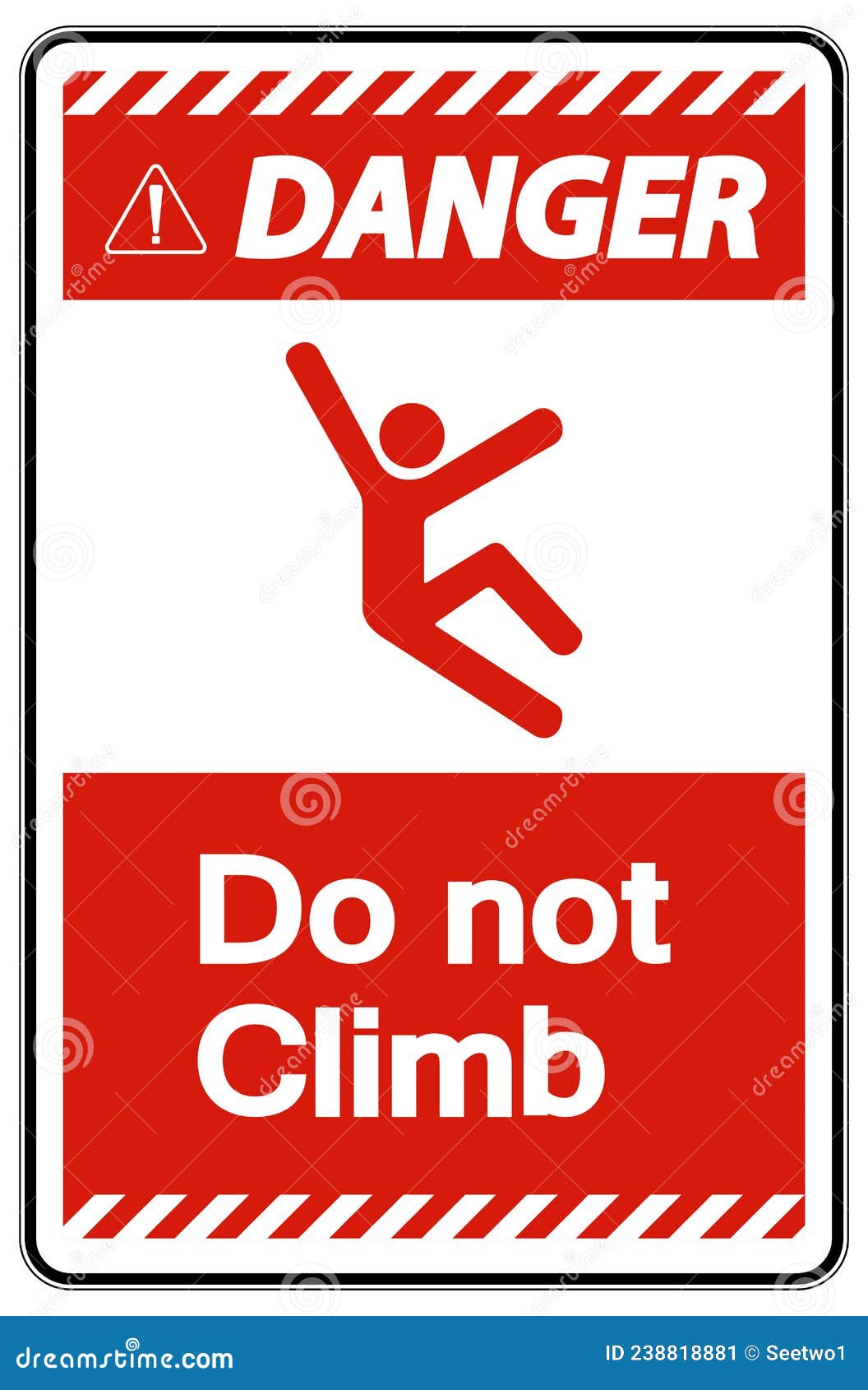Danger Do Not Climb Symbol Sign on White Background Stock Vector ...