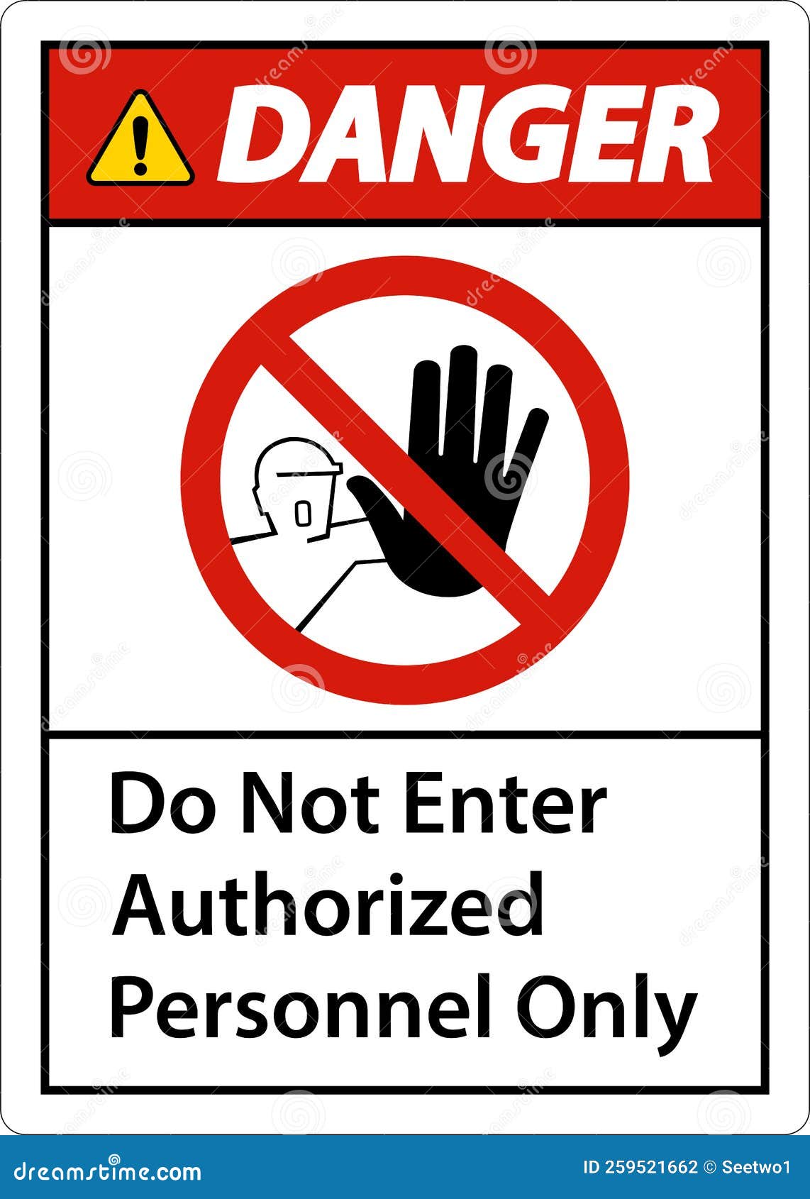 Danger Do Not Enter Authorized Personnel only Sign Stock Vector ...