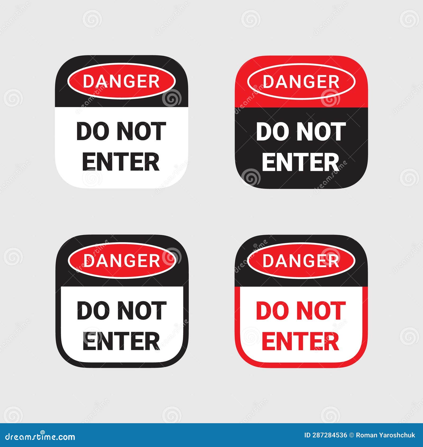 Danger Do Not Enter. Prohibition Signs. Notice Do Not Enter Stock ...