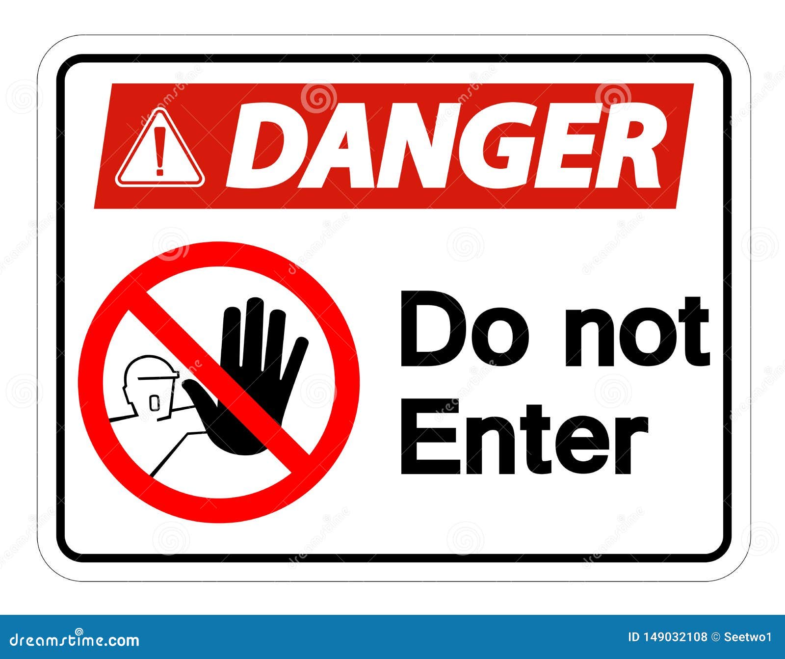 Danger Do Not Enter Symbol Sign Isolate on White Background,Vector ...