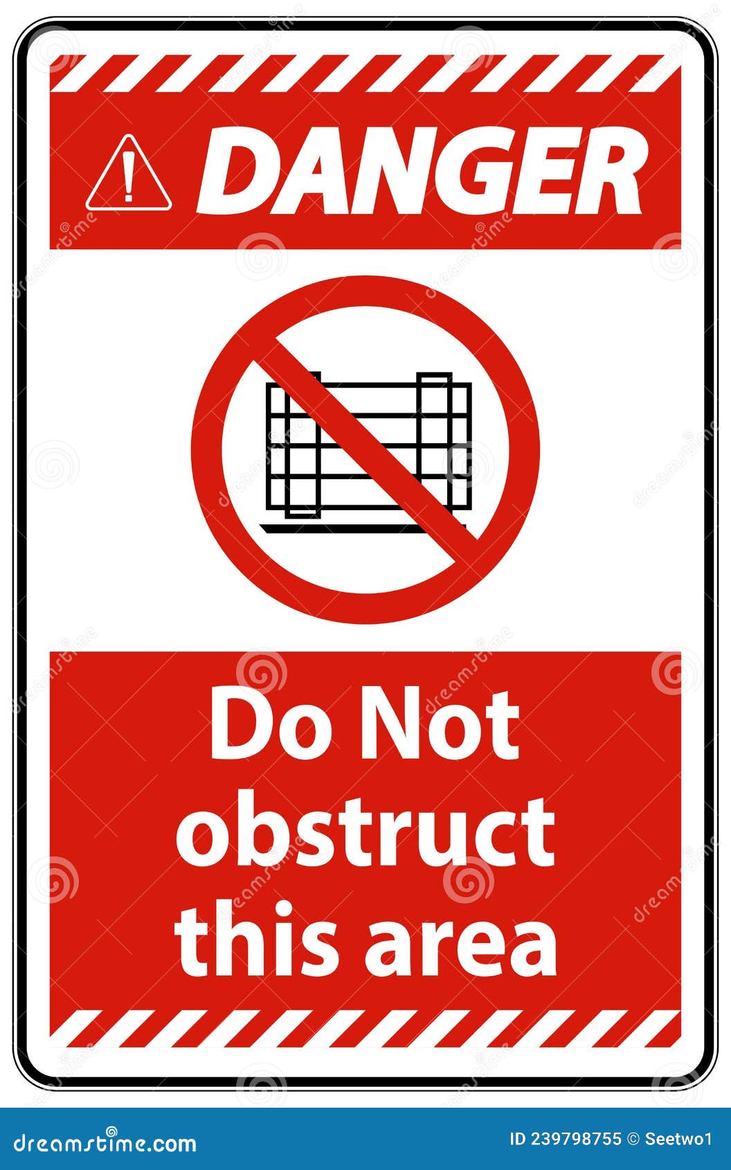 Danger Do Not Obstruct this Area Signs Stock Vector - Illustration of ...