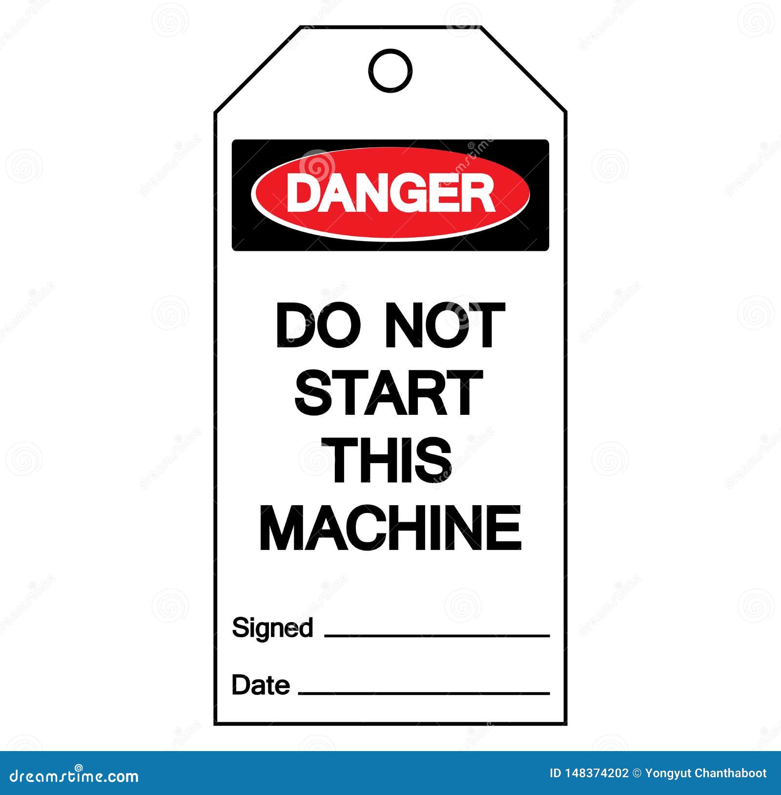Danger Do Not Start this Machine Label Tag Symbol Sign,Vector ...