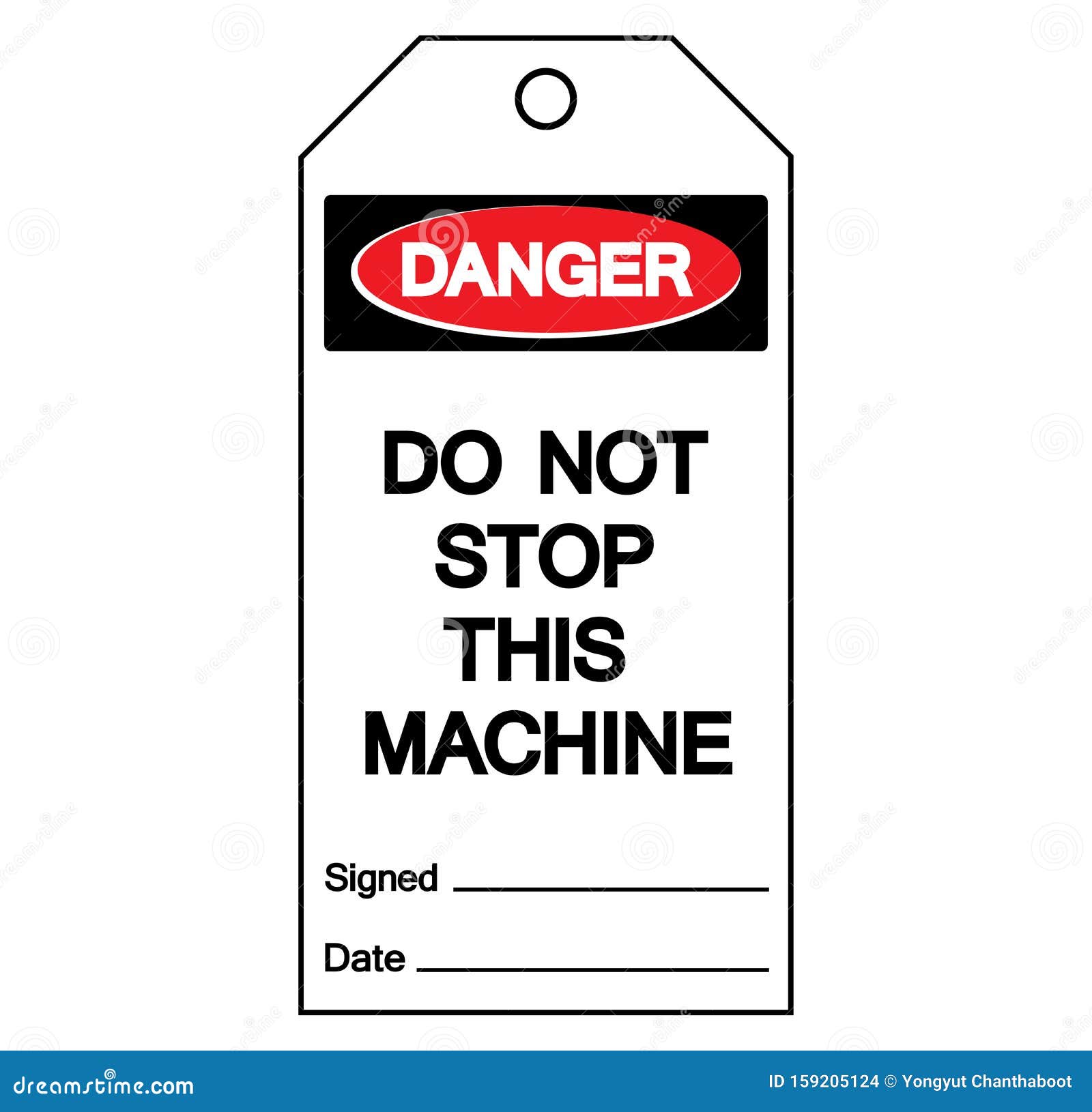 Danger Do Not Stop this Machine Label Tag Symbol Sign,Vector ...